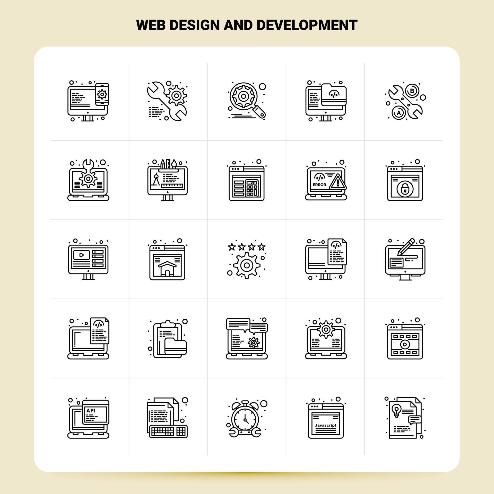 OutLine 25 Web Design And Development Icon set Vector Line Style Design ...