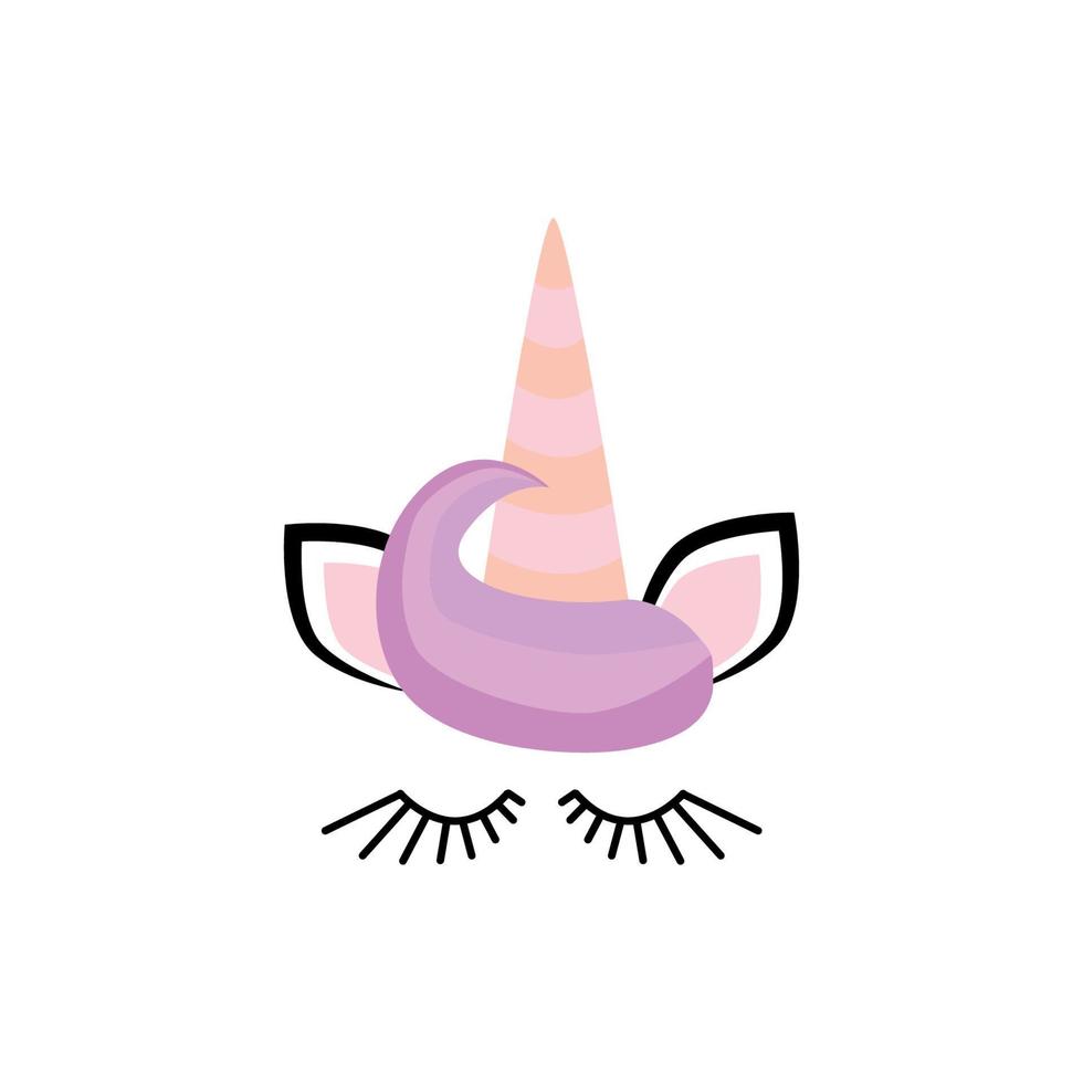 Fabulous Cute Unicorn With Golden Gilded Horn And Closed Eyes 15365506 Vector Art At Vecteezy