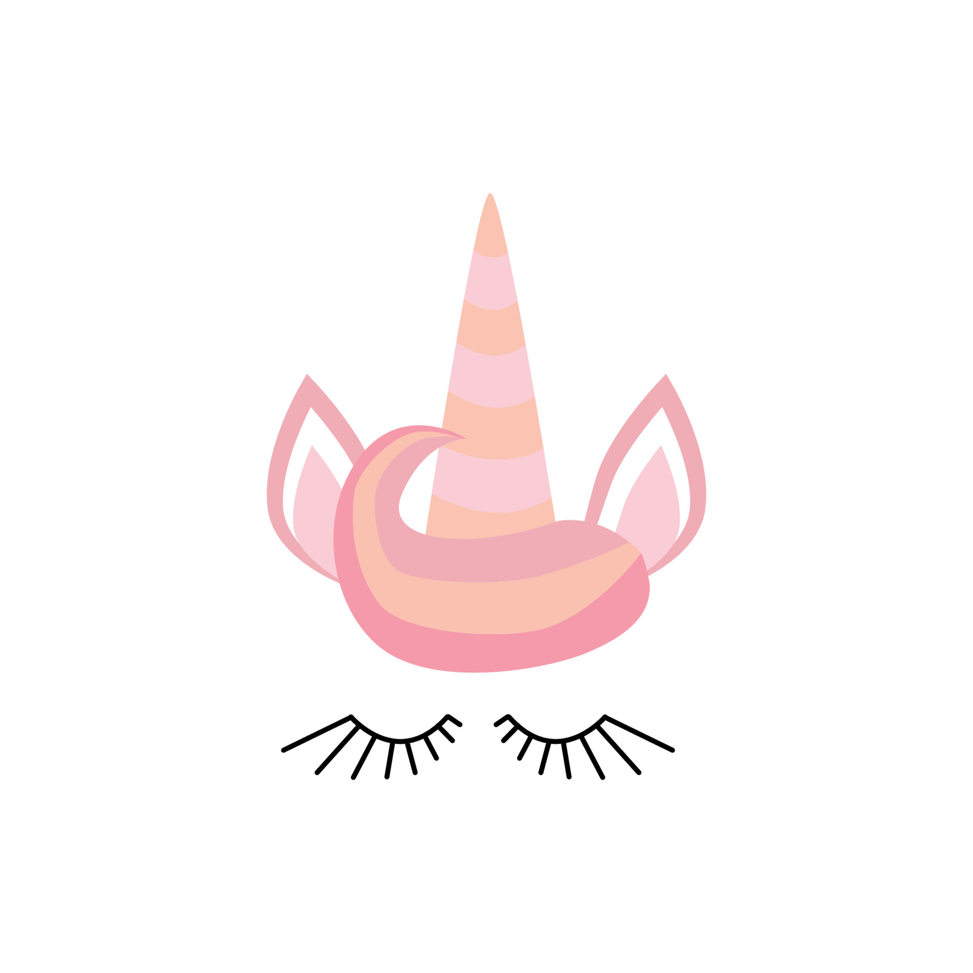 Fabulous Cute Unicorn With Golden Gilded Horn And Closed Eyes 15365944