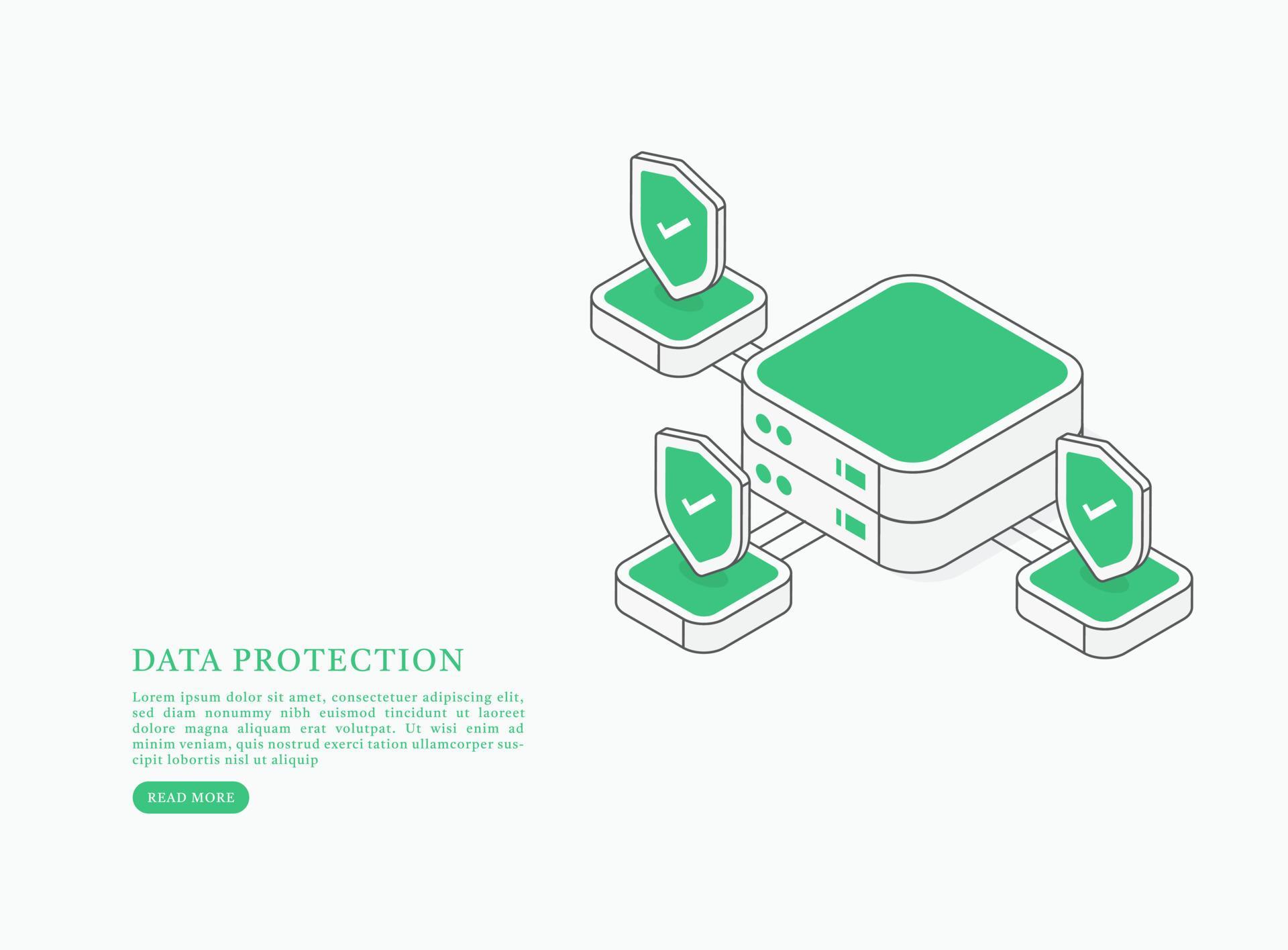 Data Protection System Concept Personal Data Security Vector