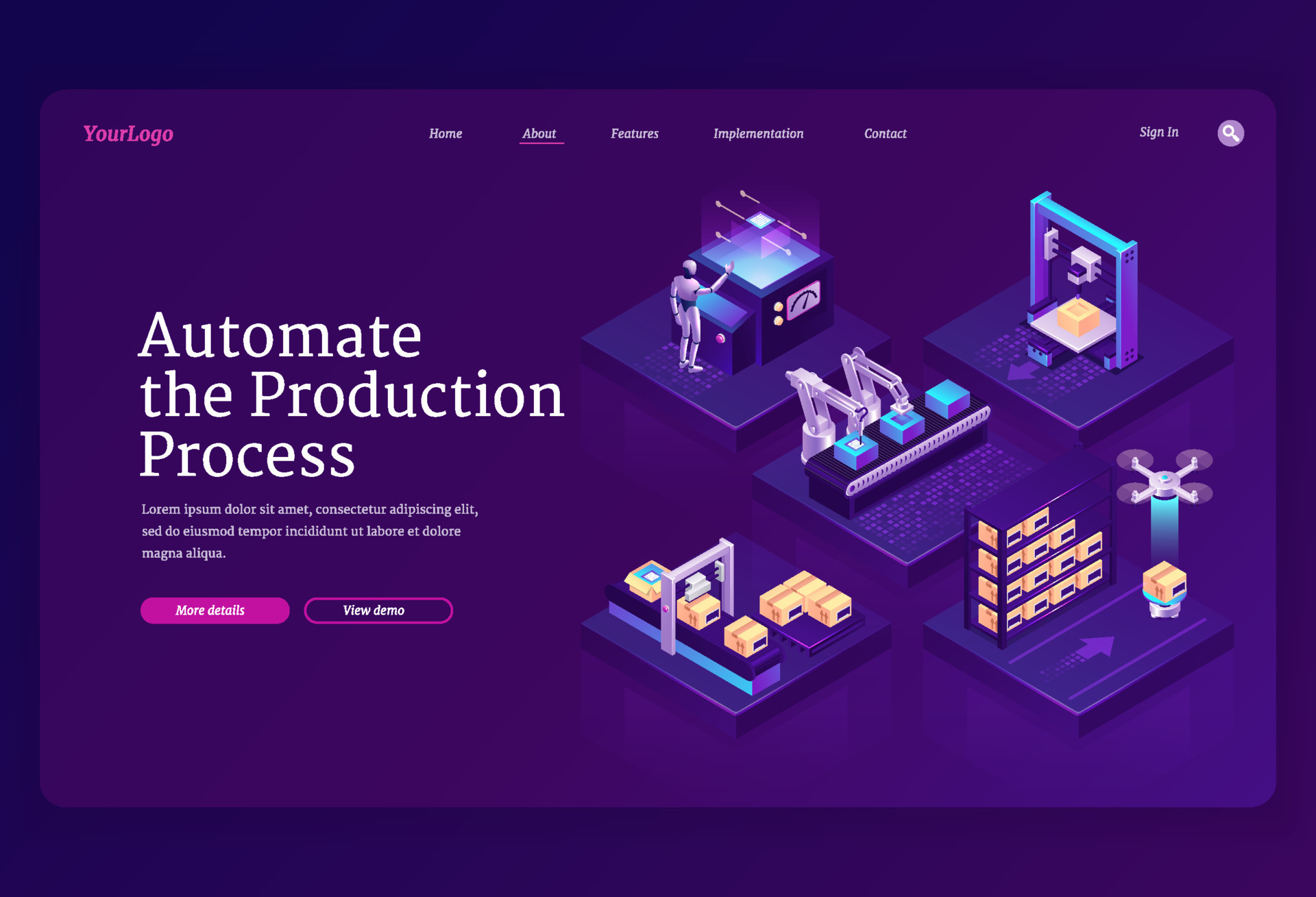 Technologies For Automate Production Process 15370128 Vector Art At