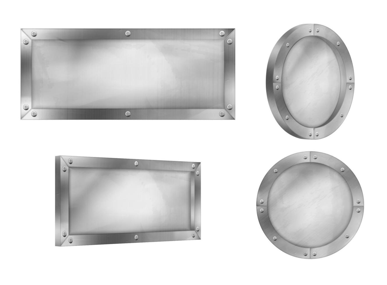 Metal Signs Steel Boards With Rivets On Frame 15370152 Vector Art At Vecteezy