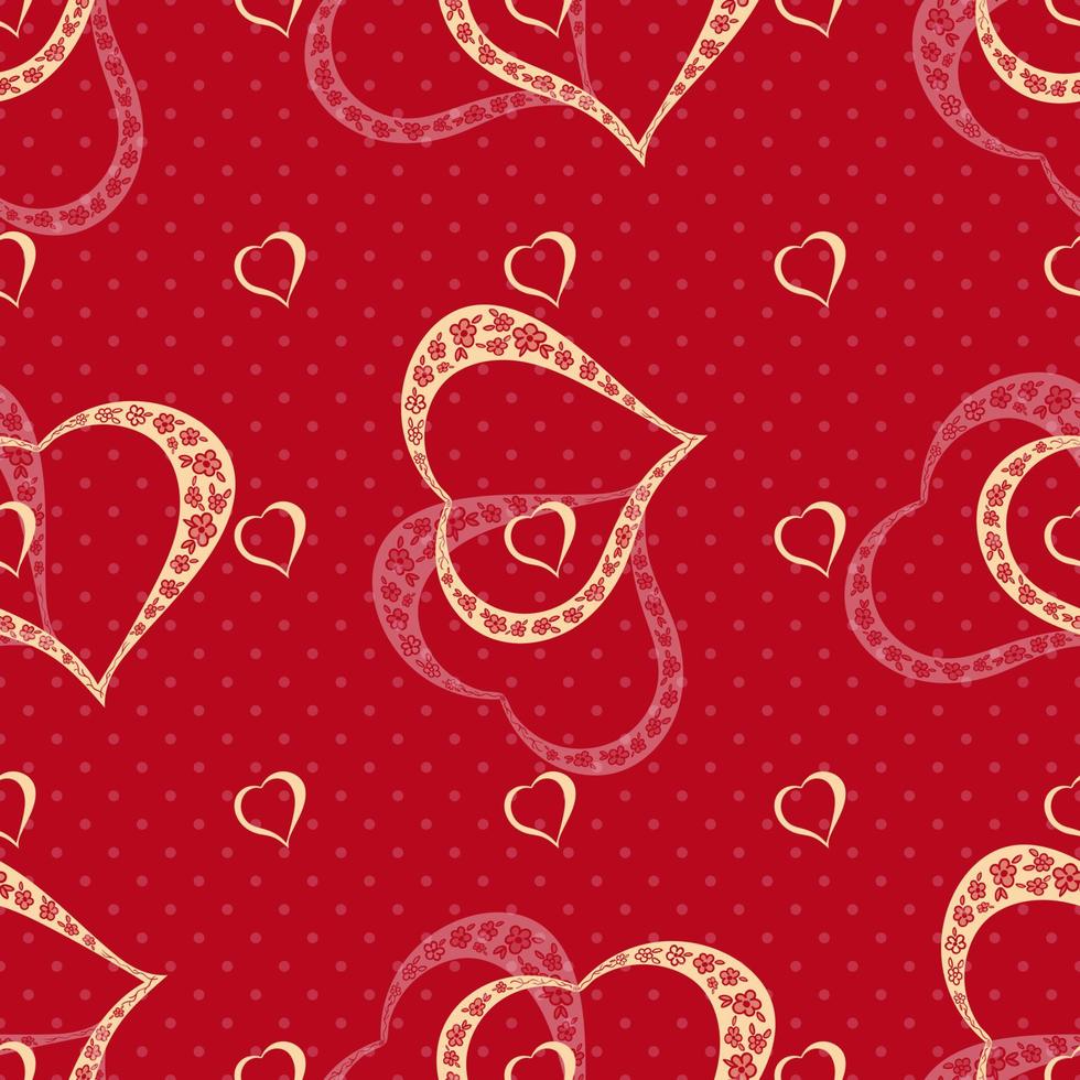 Vector Seamless Background With Polka Dots And Hearts 15373012 Vector