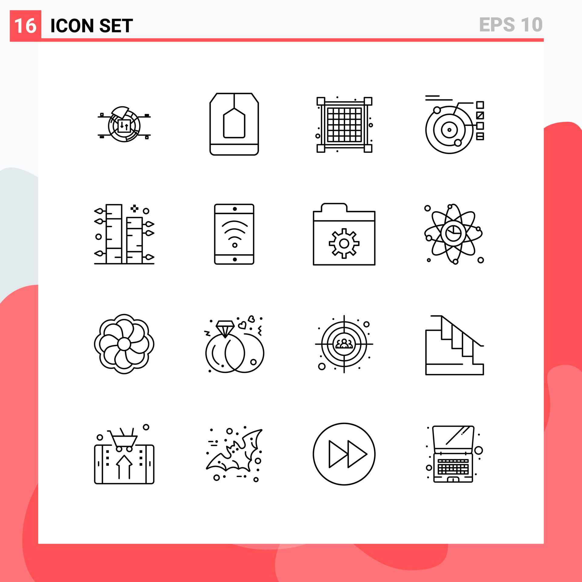 16 Universal Outlines Set For Web And Mobile Applications Bamboo Planetary Tea Orbit Data