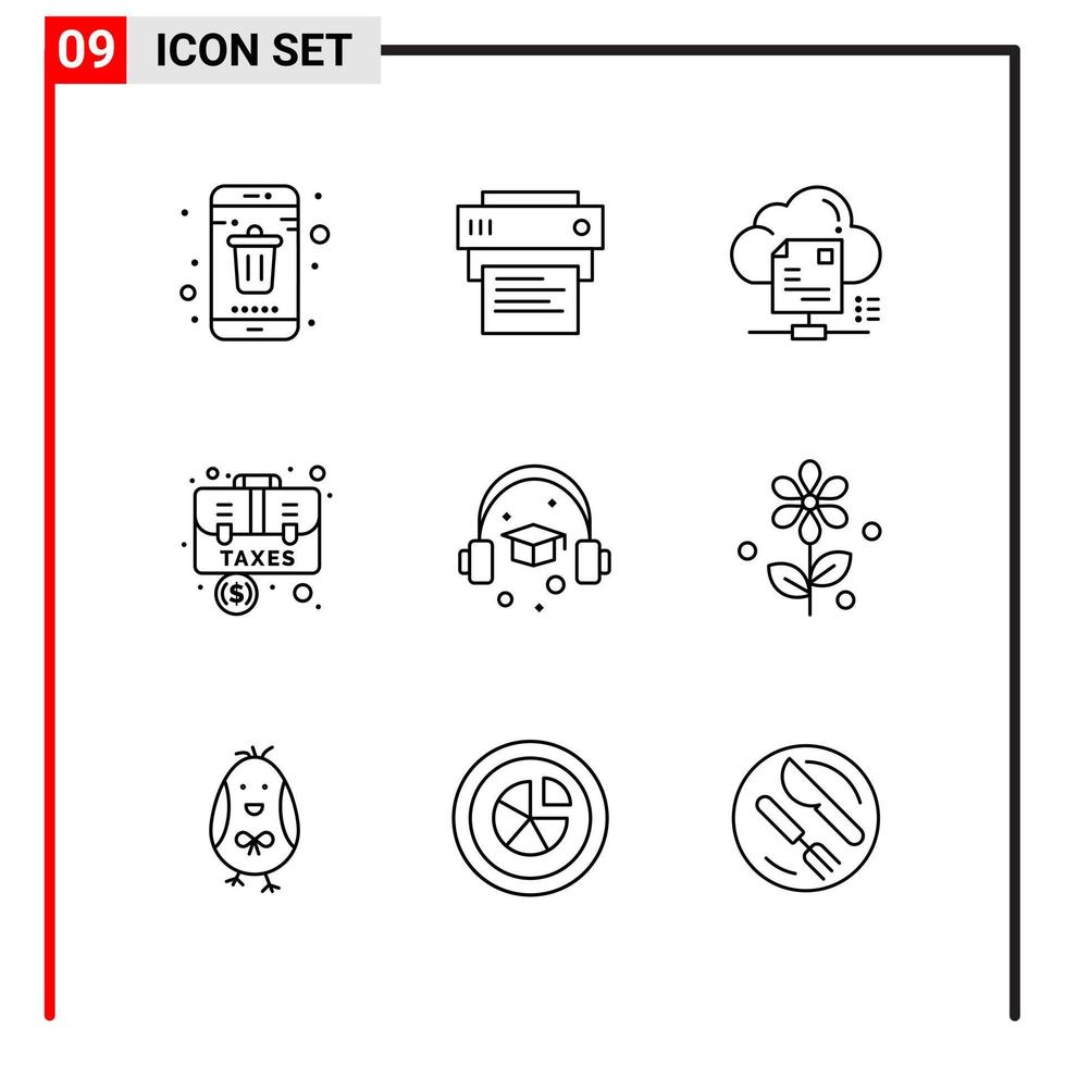9 General Icons For Website Design Print And Mobile Apps 9 Outline Symbols Signs Isolated On