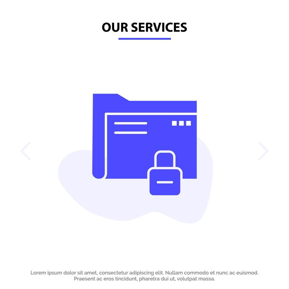 Our Services Data Folder Password Protection Secure Solid Glyph Icon