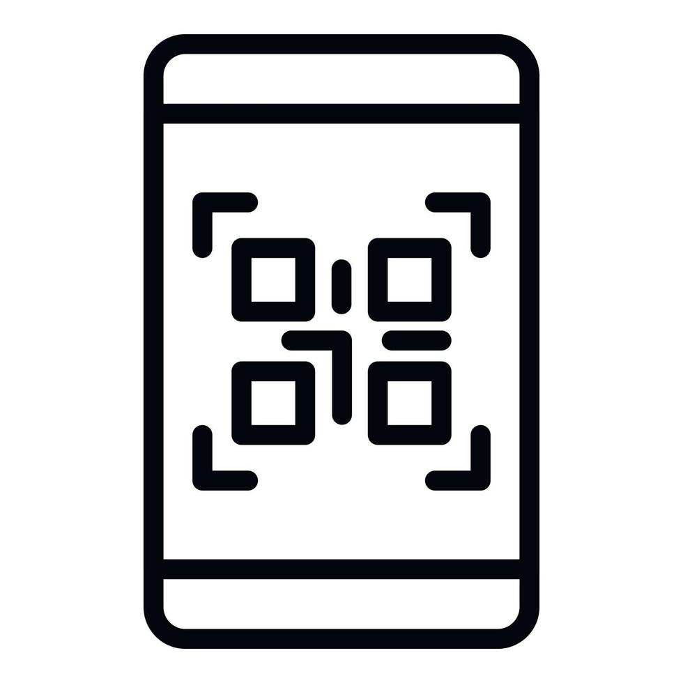Phone Scan Qr Price Code Icon Outline Style 15373887 Vector Art At