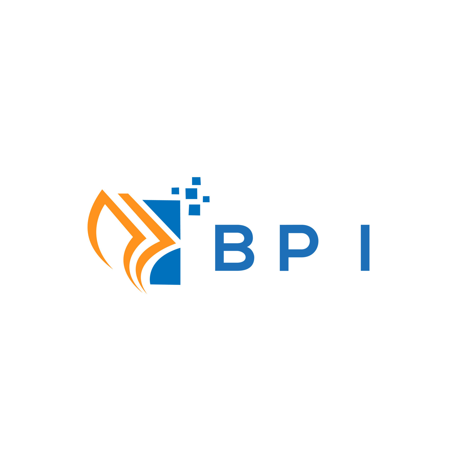 diseño de logotipo de contabilidad de reparación de crédito bpi sobre fondo blanco. Concepto de ...