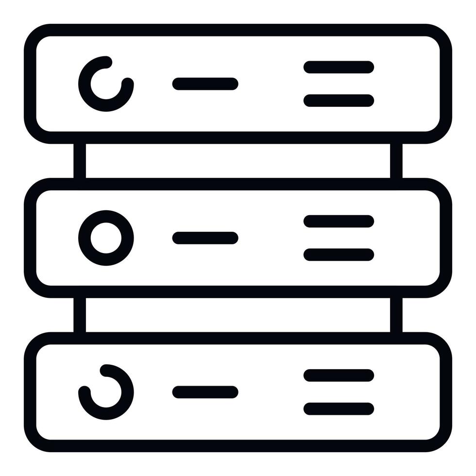 Server cluster icon, outline style 15377241 Vector Art at Vecteezy
