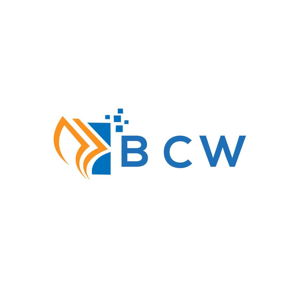 diseño de logotipo de contabilidad de reparación de crédito bcw sobre fondo blanco. bcw creative ...