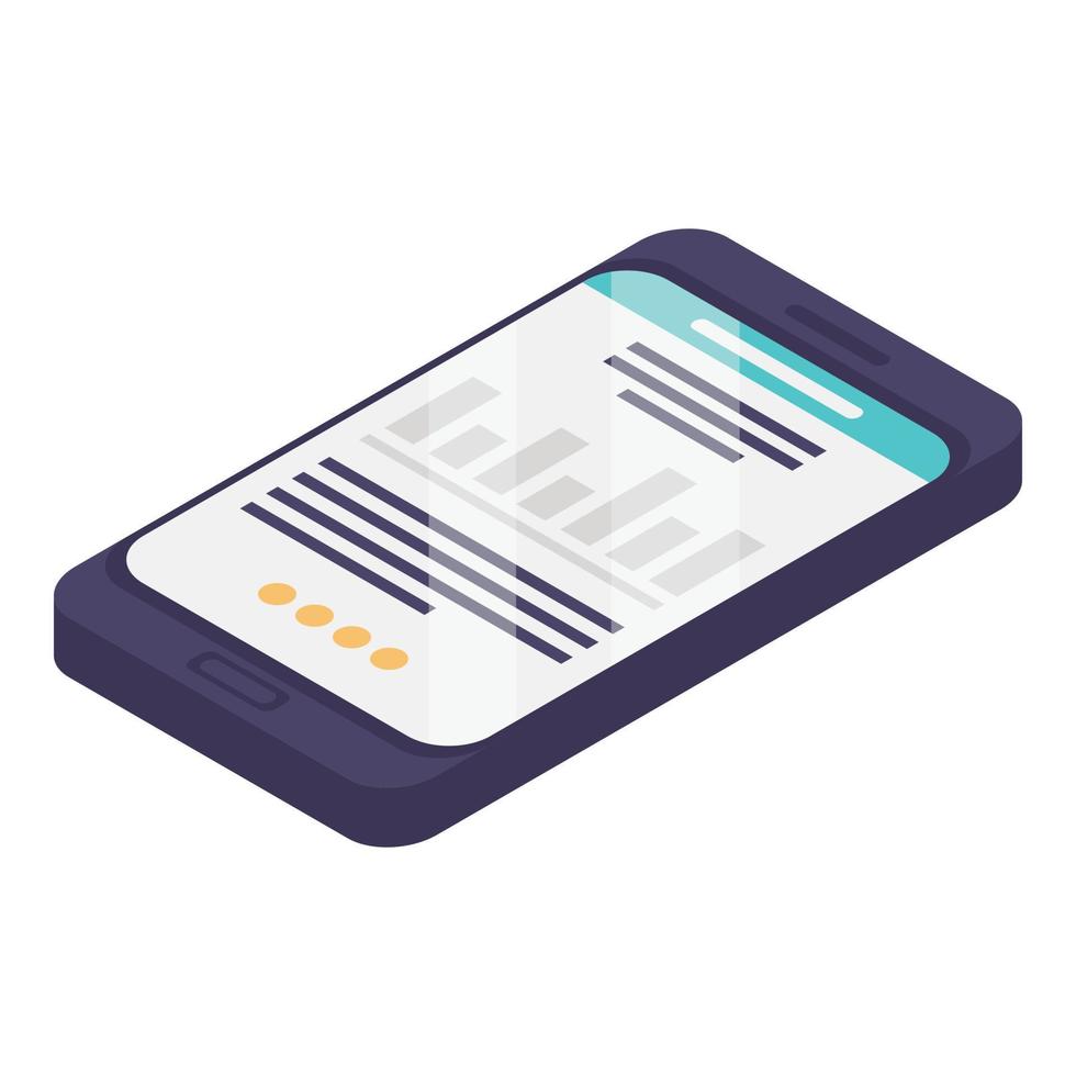 Smartphone data icon, isometric style 15382698 Vector Art at Vecteezy