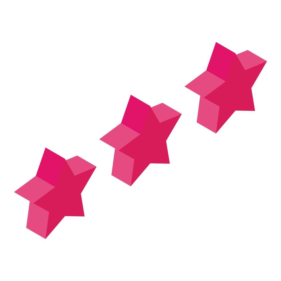 Three star rating icon, isometric style 15382984 Vector Art at Vecteezy