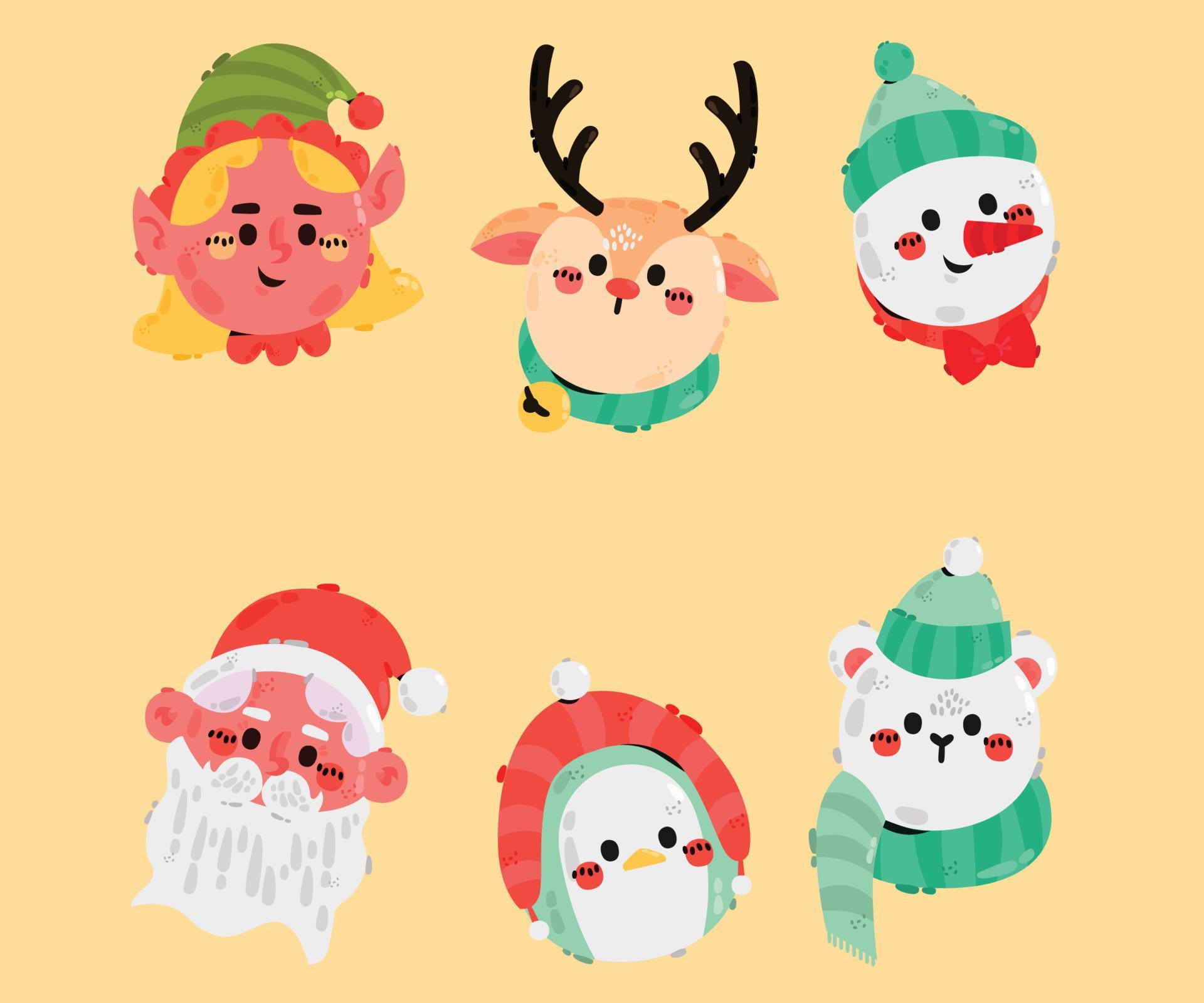 Hand Drawn Christmas Characters Collection 15383359 Vector Art at Vecteezy Hand Drawn Christmas Characters Collection 15383359 Vector Art at Vecteezy