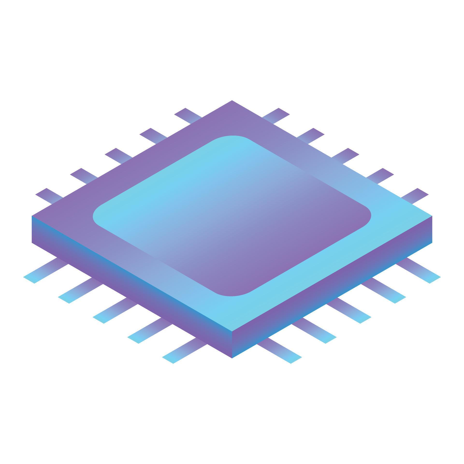 Computer processor icon, isometric style 15384290 Vector Art at Vecteezy