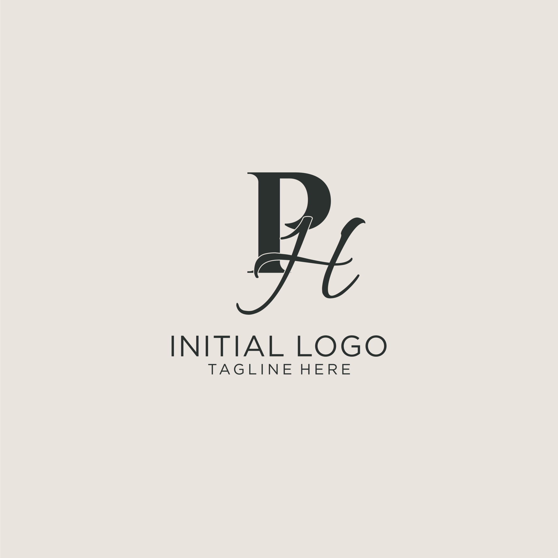 monograma de letras iniciales ph con elegante estilo de lujo. identidad corporativa y logotipo ...