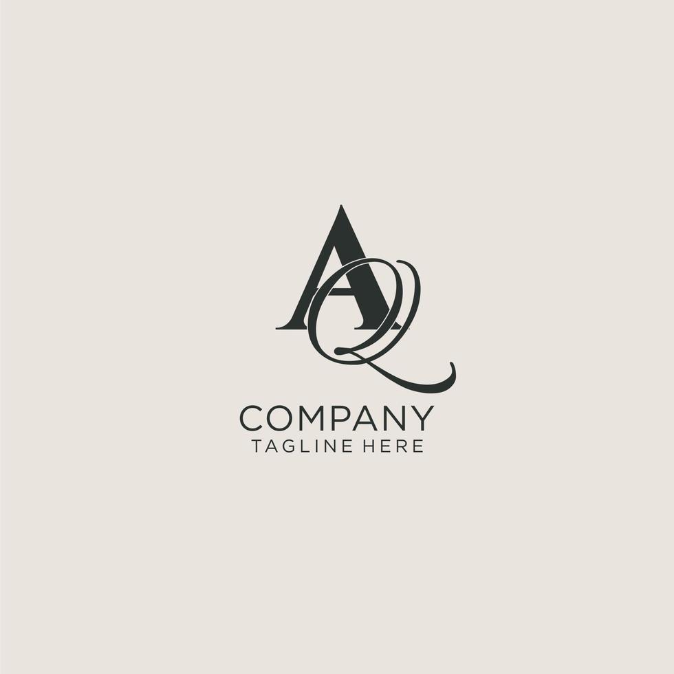 iniciales aq letra monograma con elegante estilo de lujo. identidad corporativa y logotipo ...