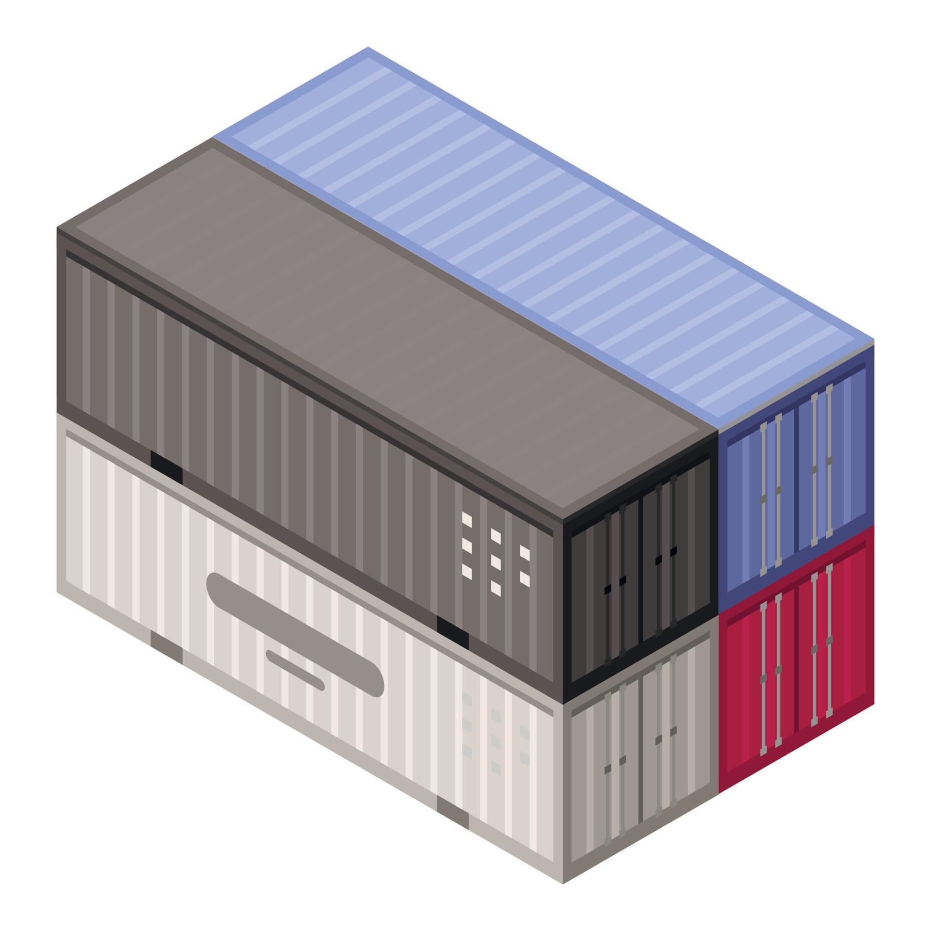 Stack port container icon, isometric style 15387305 Vector Art at Vecteezy