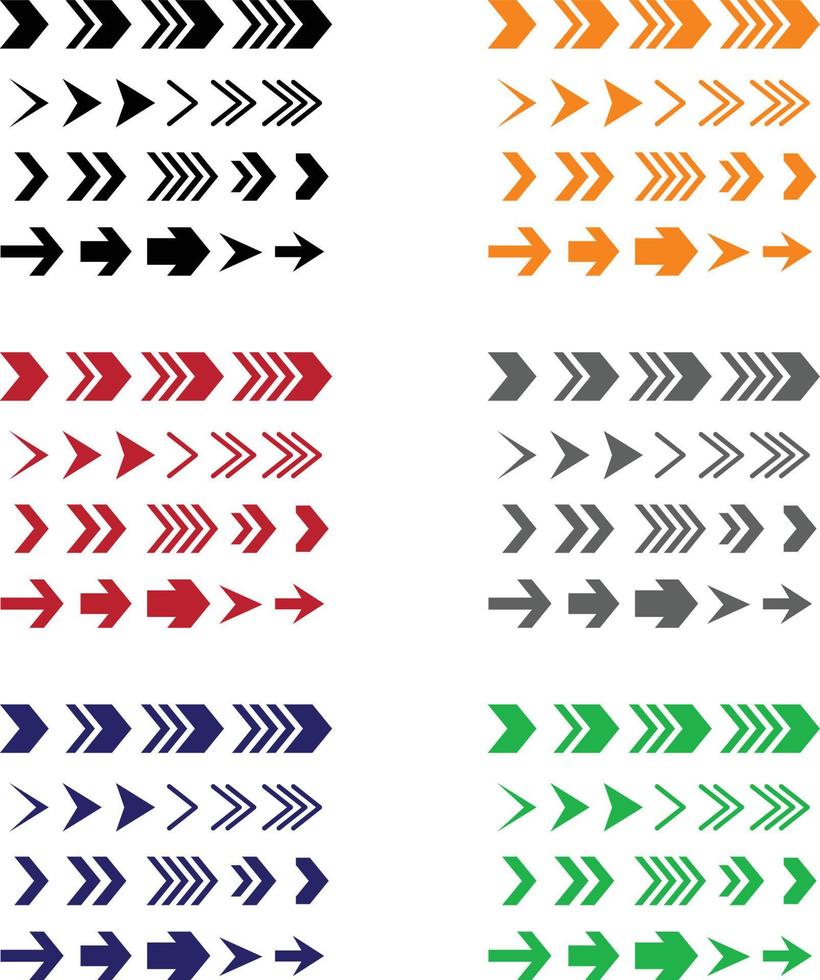 Arrows big black And color set icons. Arrow icon. Arrow vector ... Arrows big black And color set icons. Arrow icon. Arrow vector ...