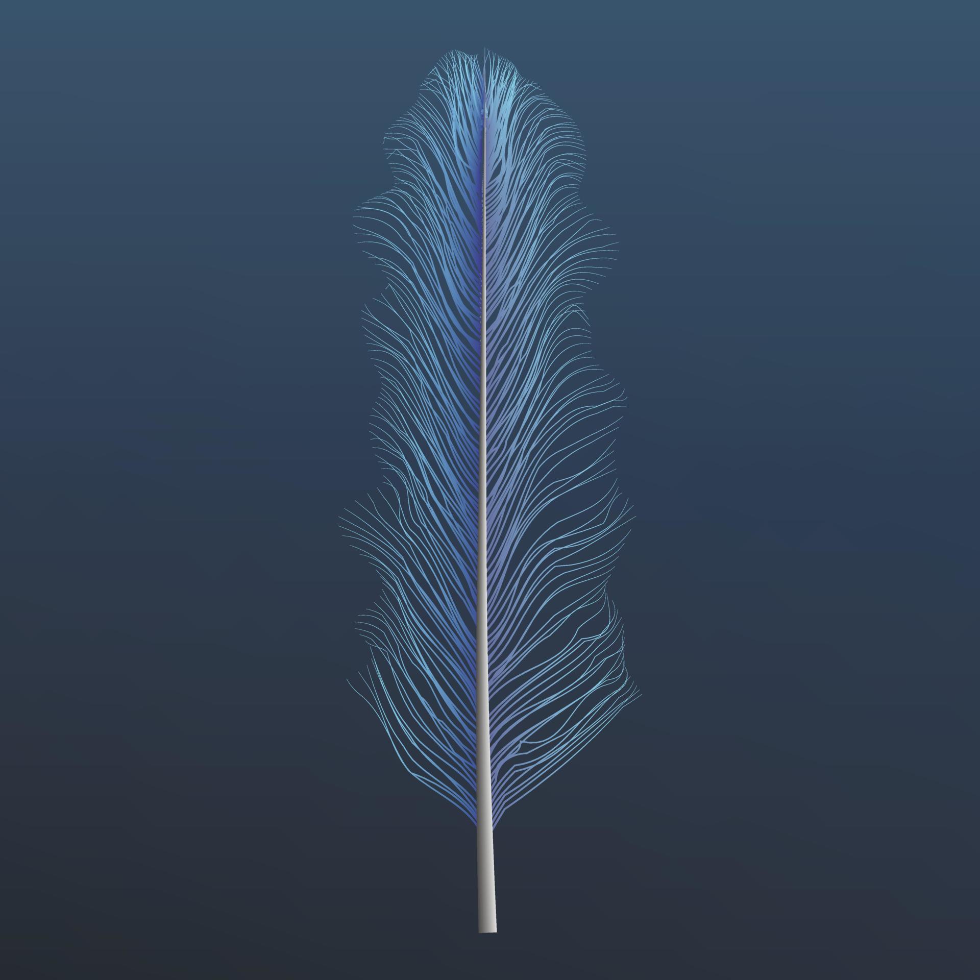Light blue feather icon, realistic style 15390006 Vector Art at Vecteezy