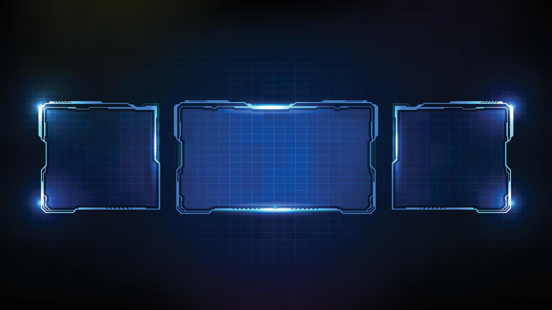 abstract futuristic background of blue glowing technology sci fi frame hud ui 15391251 Vector ...