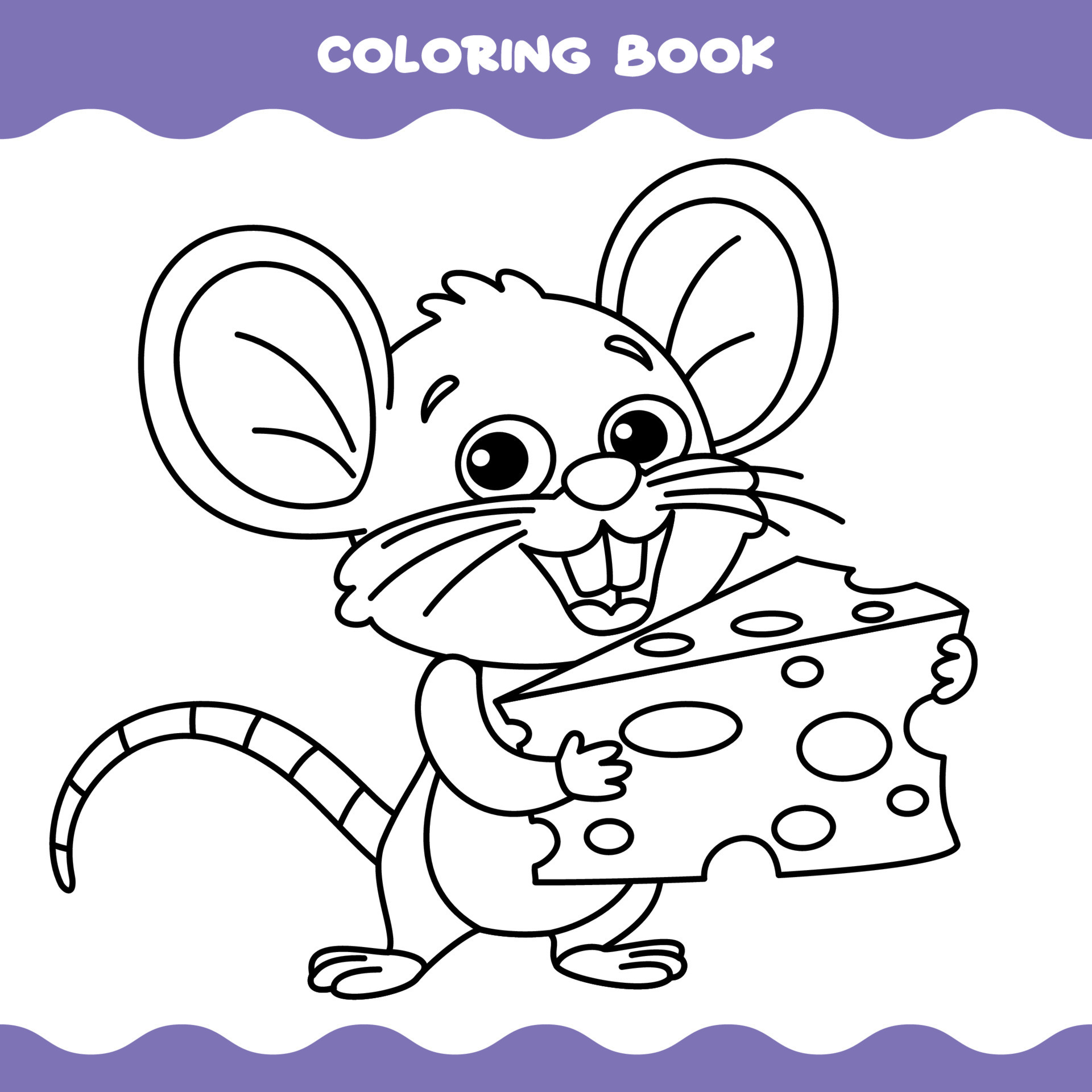 Página Para Colorear Con Ratón De Dibujos Animados 15391886 Vector En Vecteezy