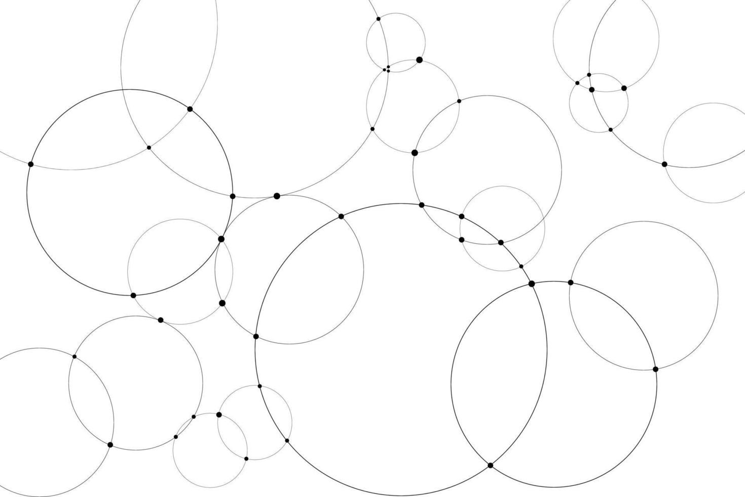 Abstract Background With Intersecting Rings Circles And Dots Connection Circles Background