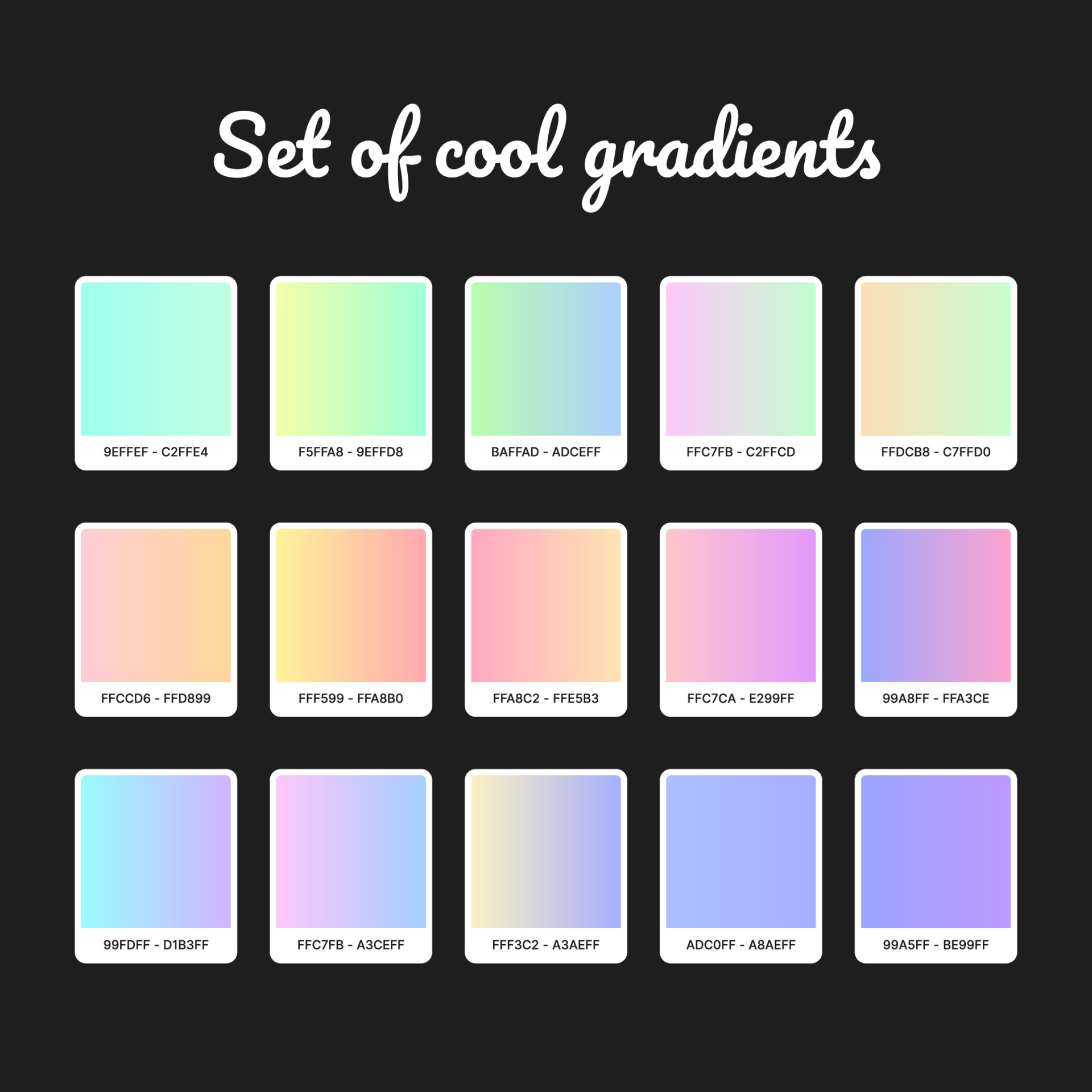 Cool gradient set. Colorful gradient background. Cool abstract ...