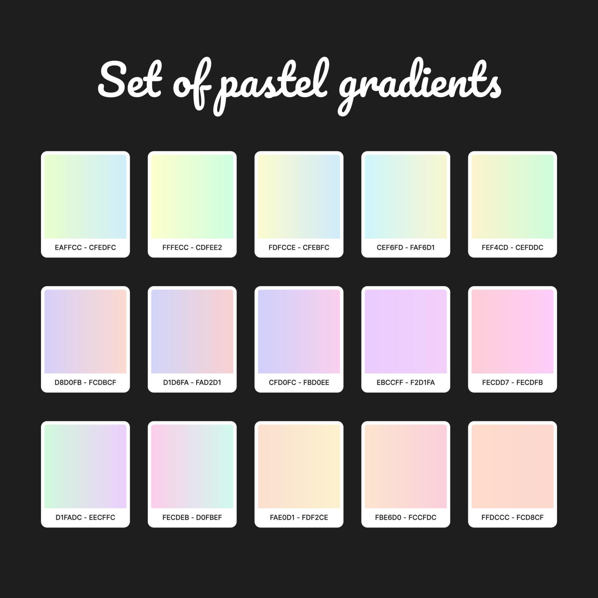 Pastel gradient set. Colorful gradient background. Pastel abstract ...