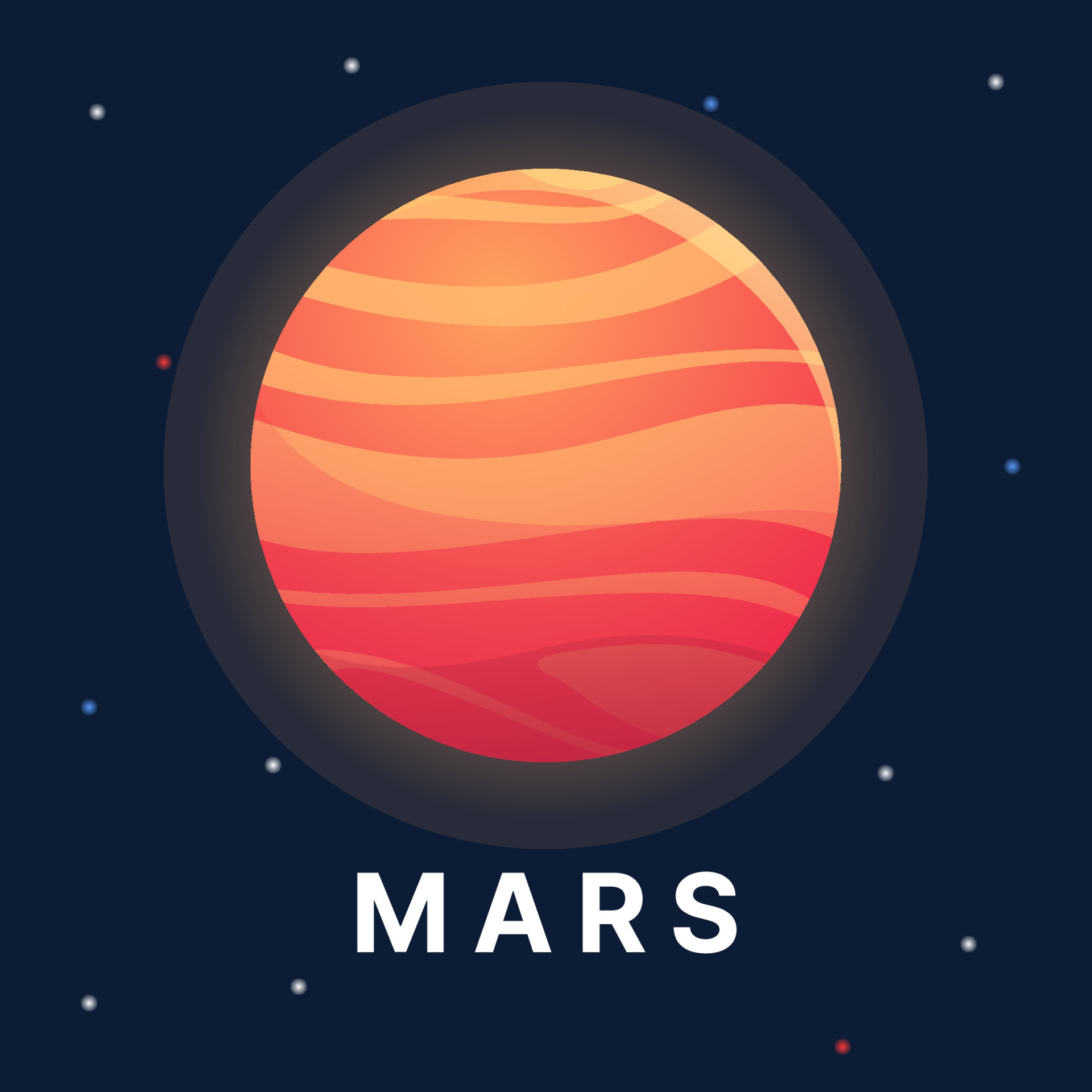 Mars planet illustration. Astronomy planet vector. Solar system planet ...