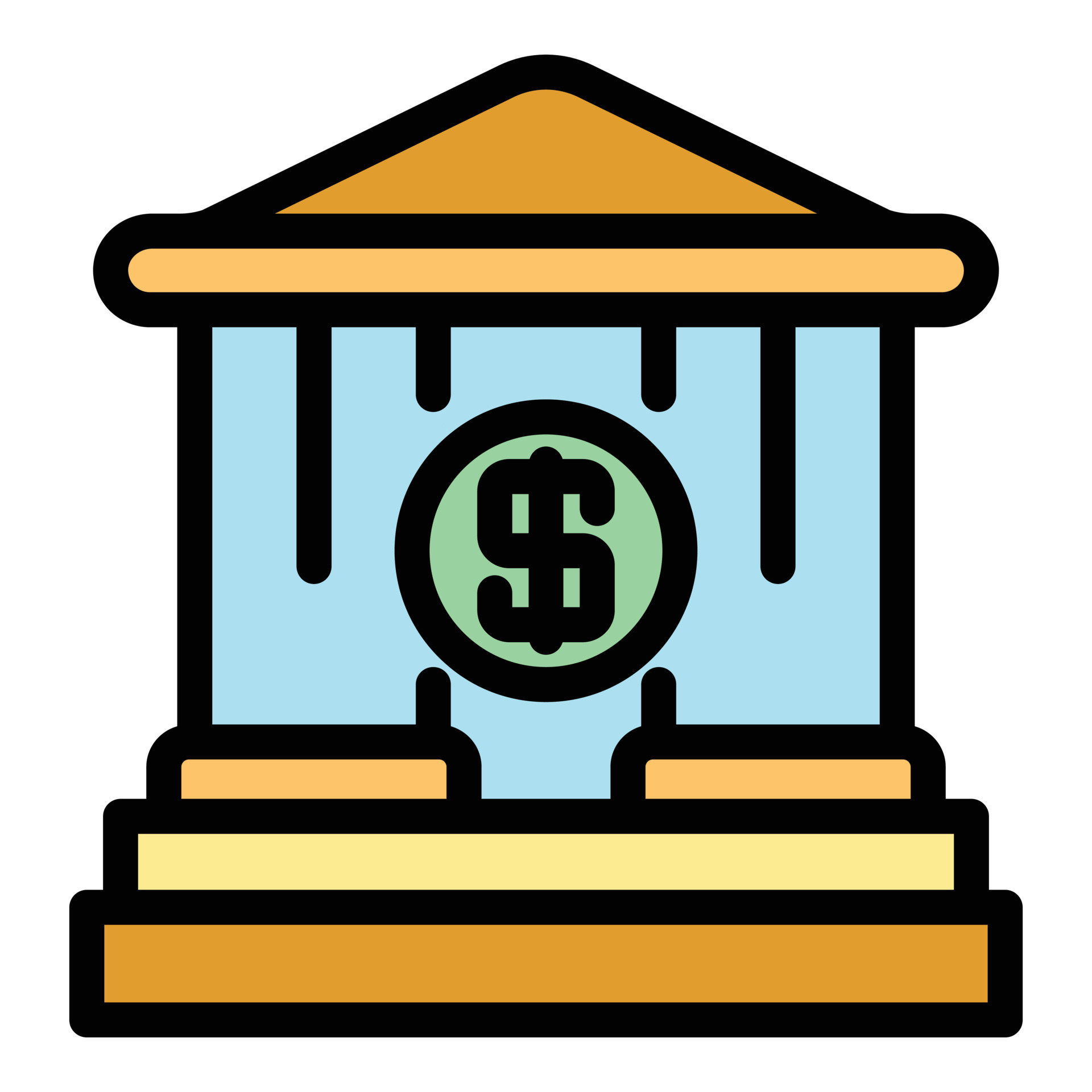 Bank money deposit icon color outline vector 15392184 Vector Art at ...