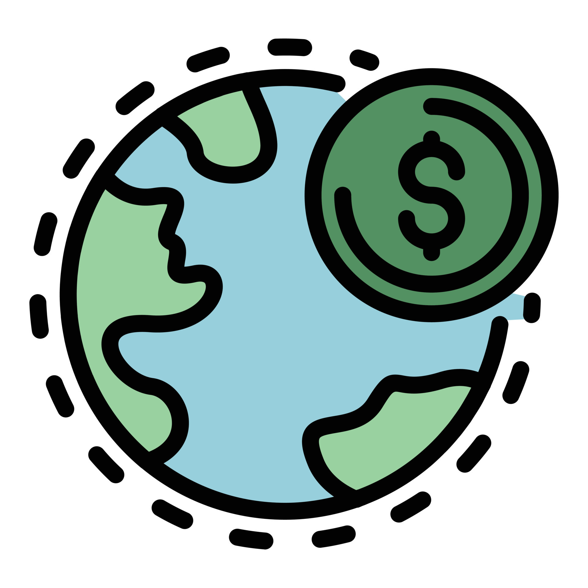 Global Restructuring Icon Color Outline Vector 15392412 Vector Art At