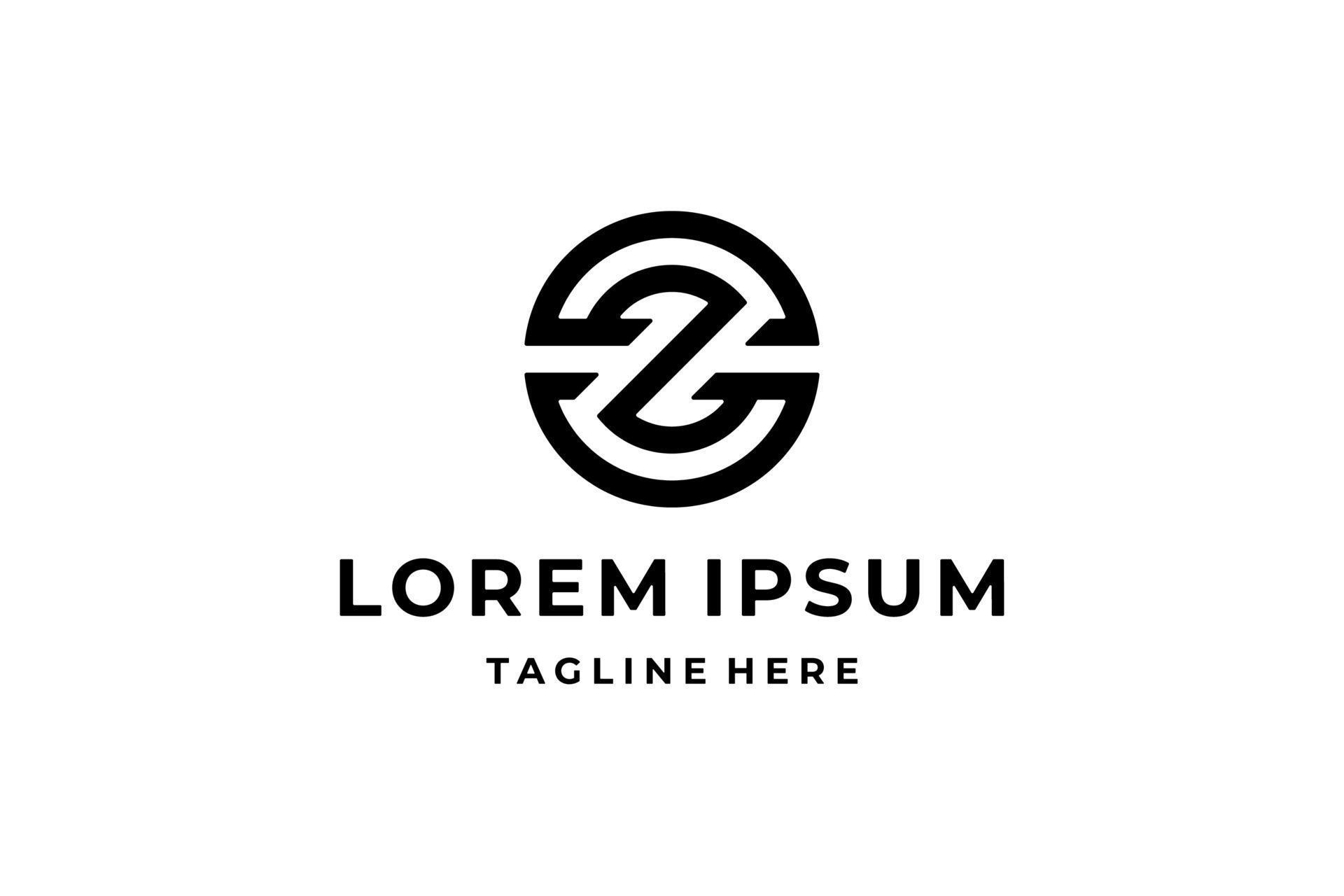 black white initial letter Z Circle line logo 15392530 Vector Art at Vecteezy