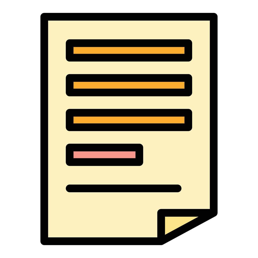 Paper Document Report Icon Color Outline Vector 15393351 Vector Art At