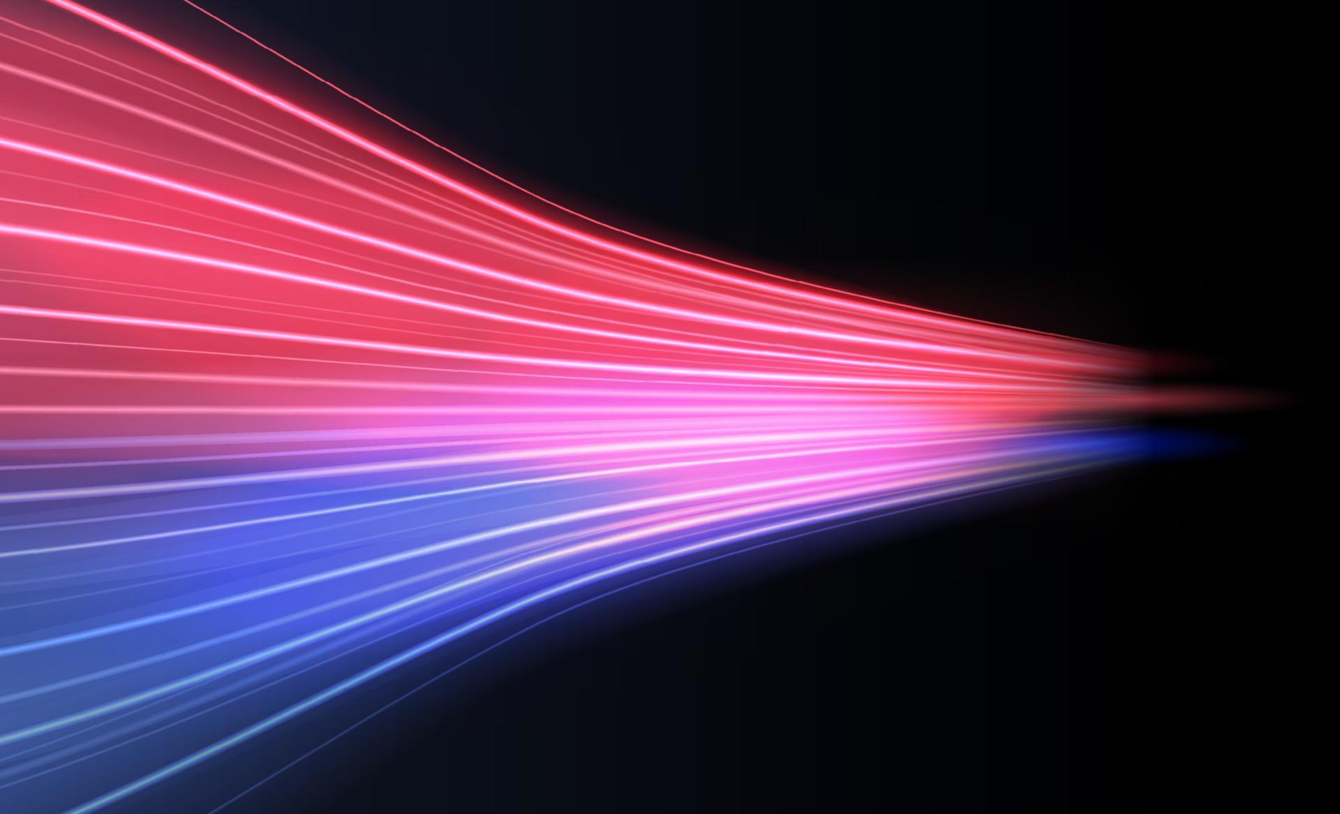 Modern abstract high speed light effect. Technology futuristic dynamic motion. Glow of bright ...