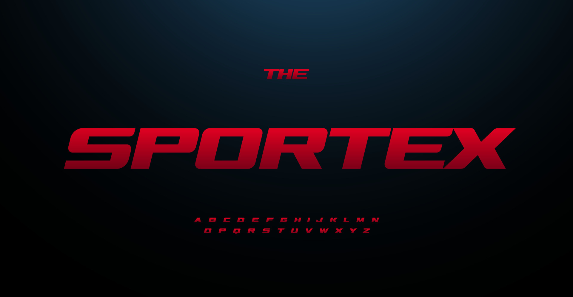 Wide italic bold font simple expanded alphabet extended letters. Red racing headline and ...