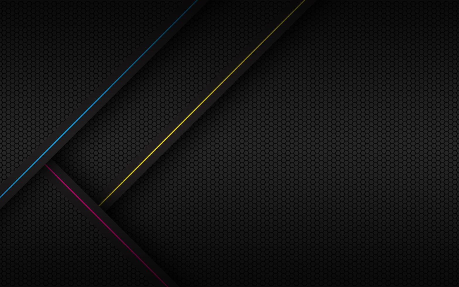 Black Abstract Cmyk Background Overlapped Layers With Diagonal Lines In Cmyk Colors And