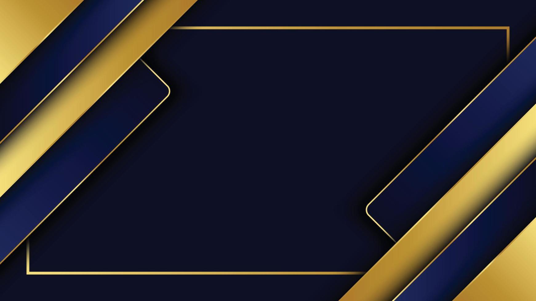 Luxury And Elegant Golden Line With Dark Navy Blue Template Background
