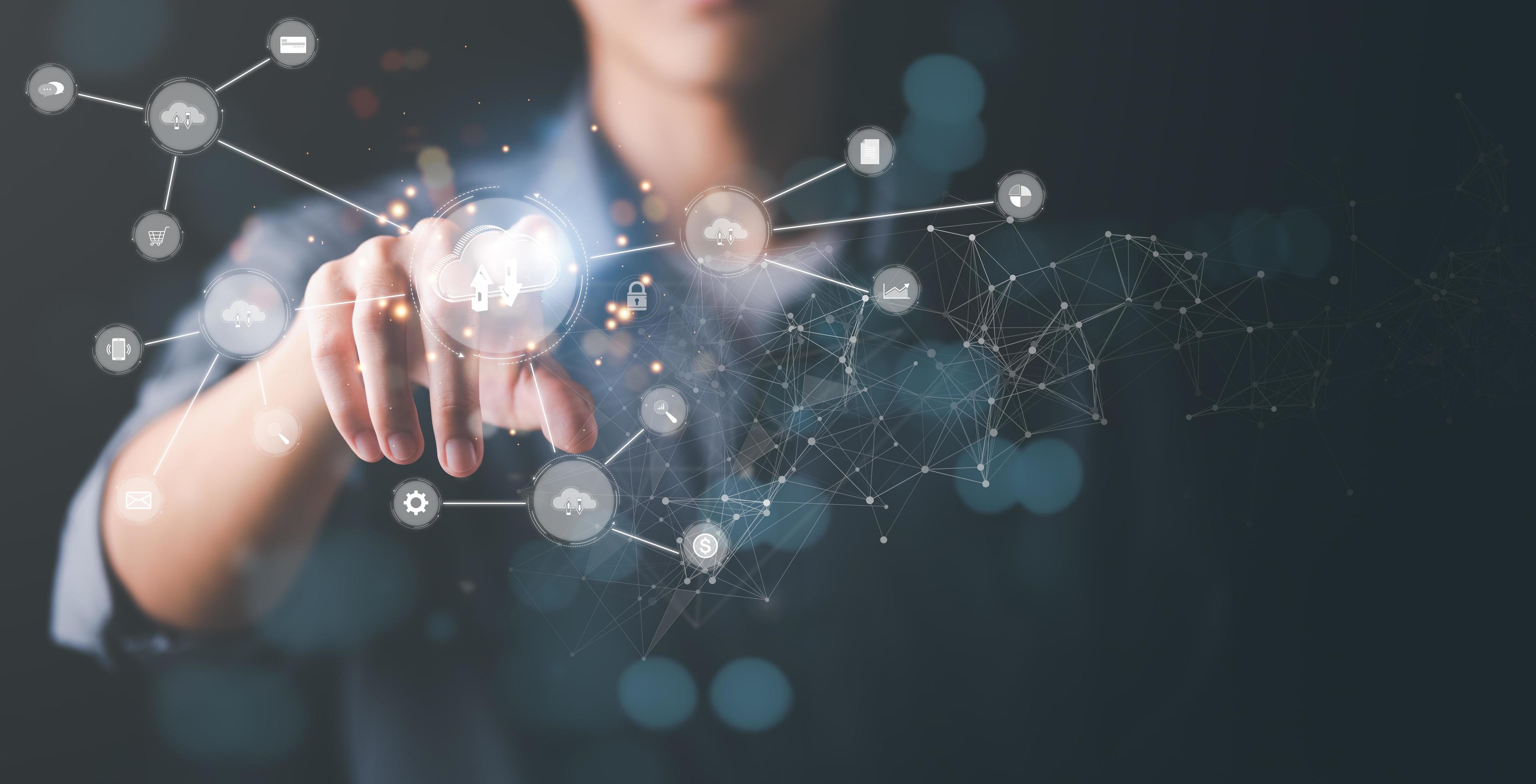 Cloud Computing Concept Digital Network Data Connection Technology