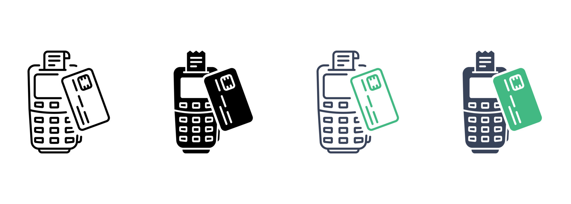 Payment Terminal and Credit Card Line and Silhouette Icon Set. POS ... Payment Terminal and Credit Card Line and Silhouette Icon Set. POS ...
