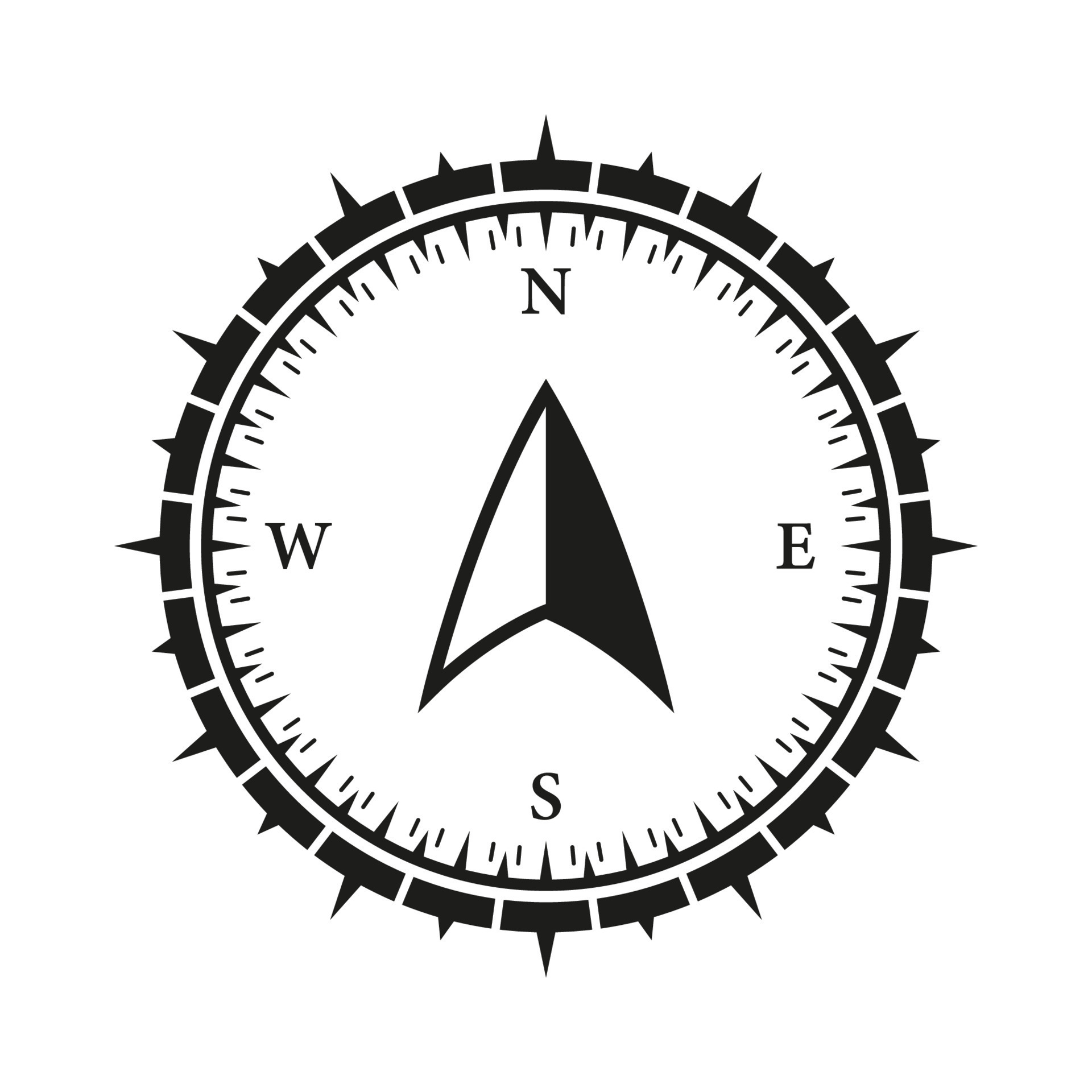 Compass Map Silhouette Icon Rose Wind Navigation Retro Equipment Glyph Pictogram Adventure