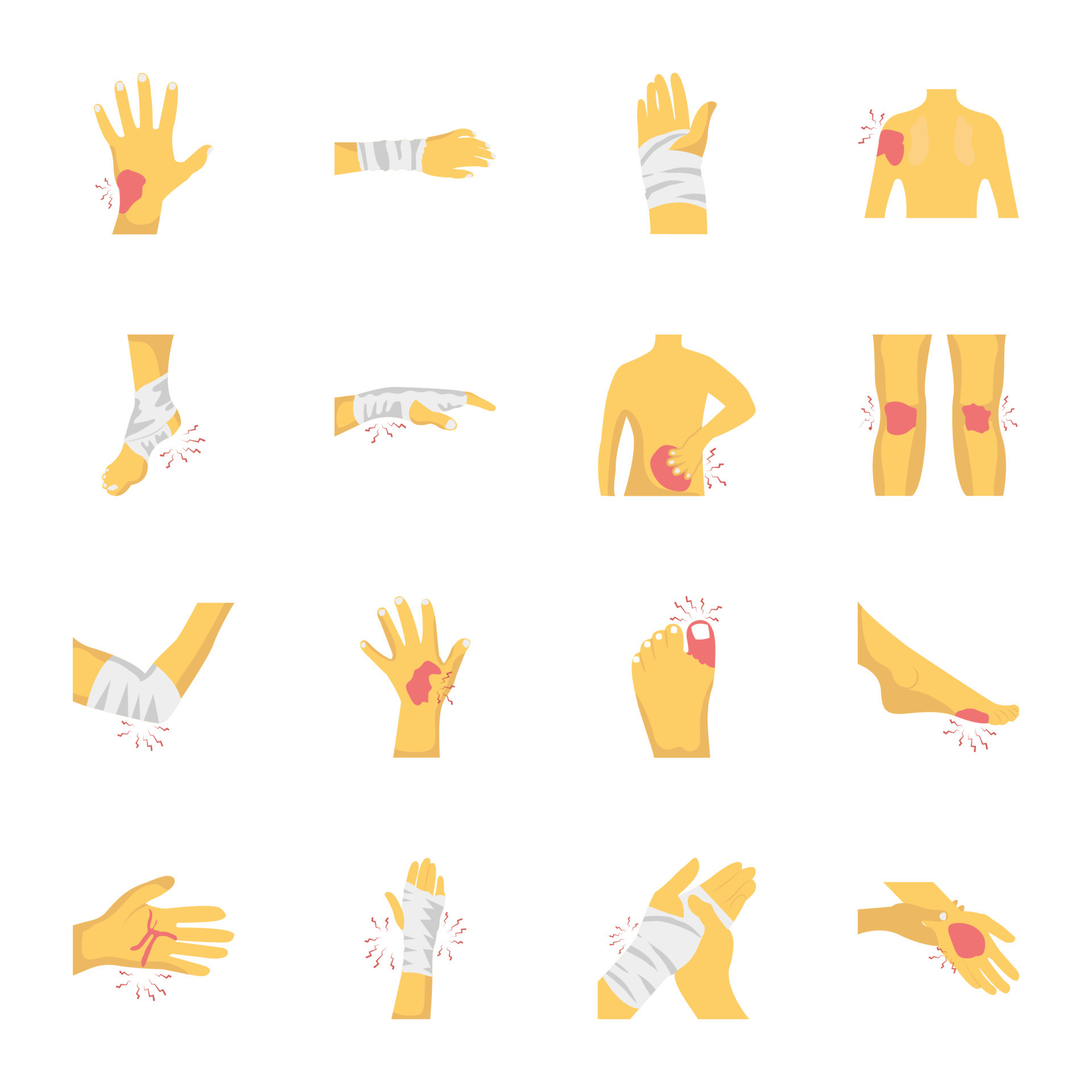 Pack Of Body Parts Flat Icons 15399027 Vector Art At Vecteezy
