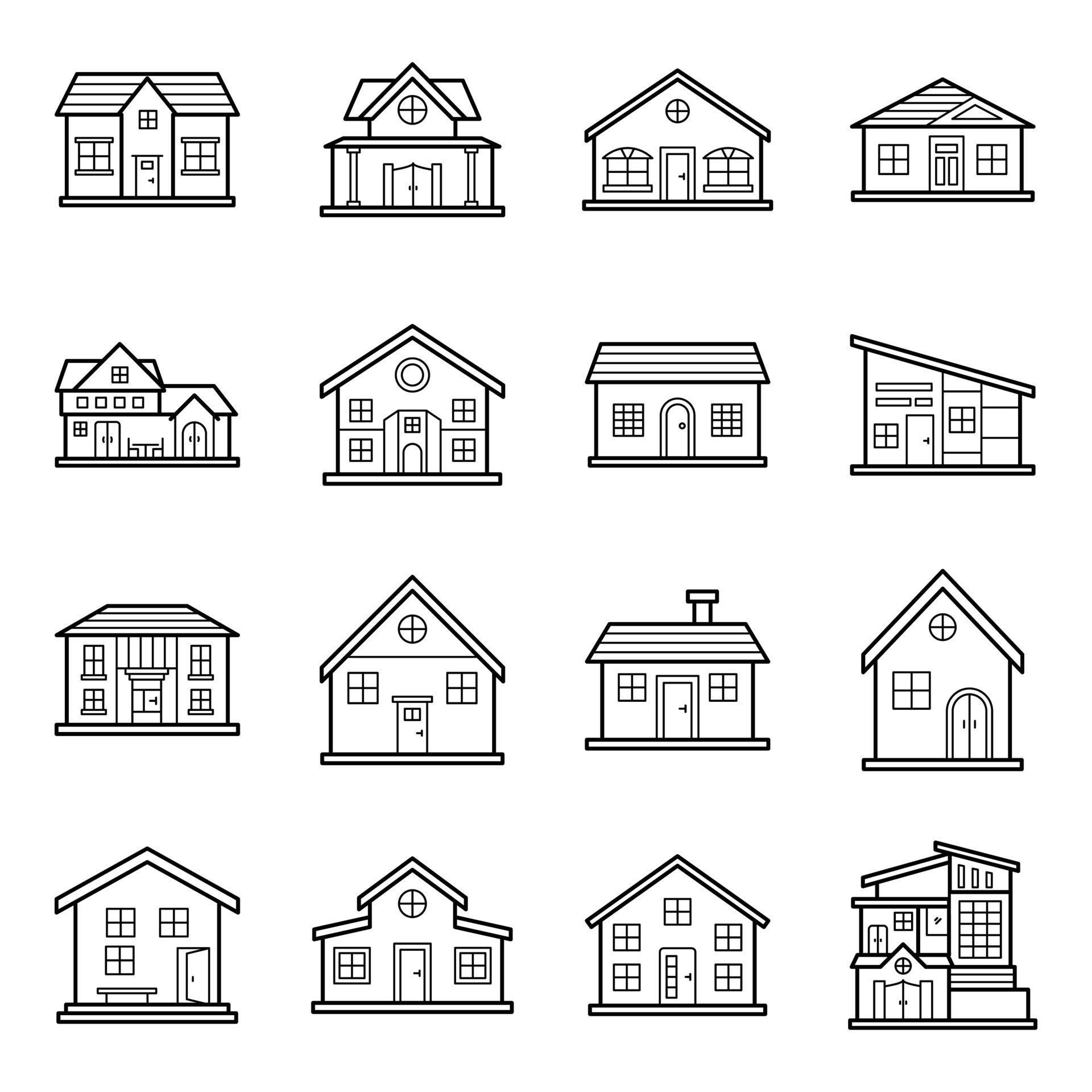Buildings And Architecture Icons 15399296 Vector Art at Vecteezy