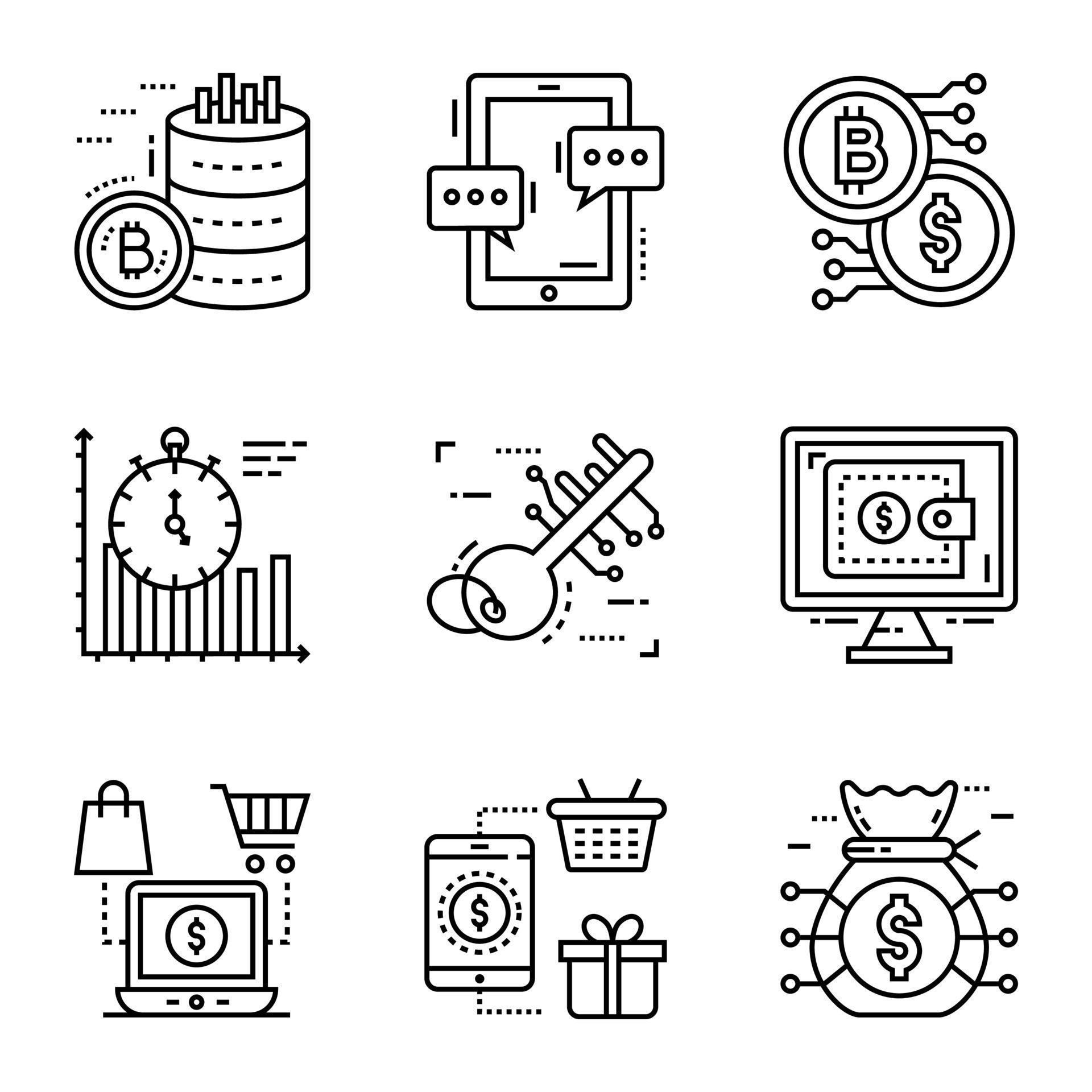 Solid Icons of Business Data 15399478 Vector Art at Vecteezy