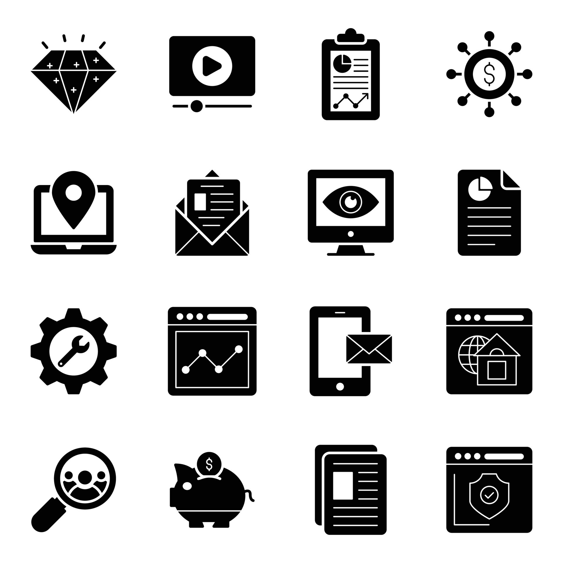 Trendy Seo Solid Icons Pack 15399794 Vector Art at Vecteezy