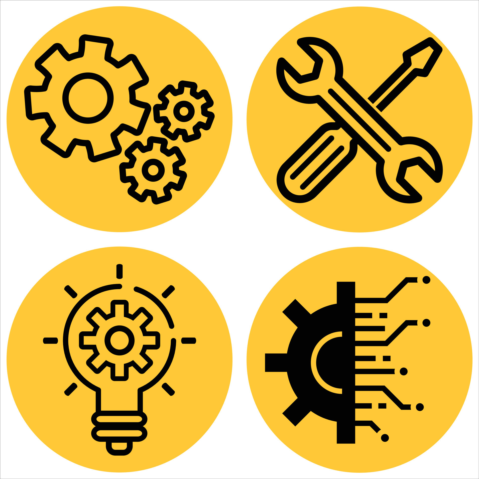 Engineer sign and symbols 15400254 Vector Art at Vecteezy