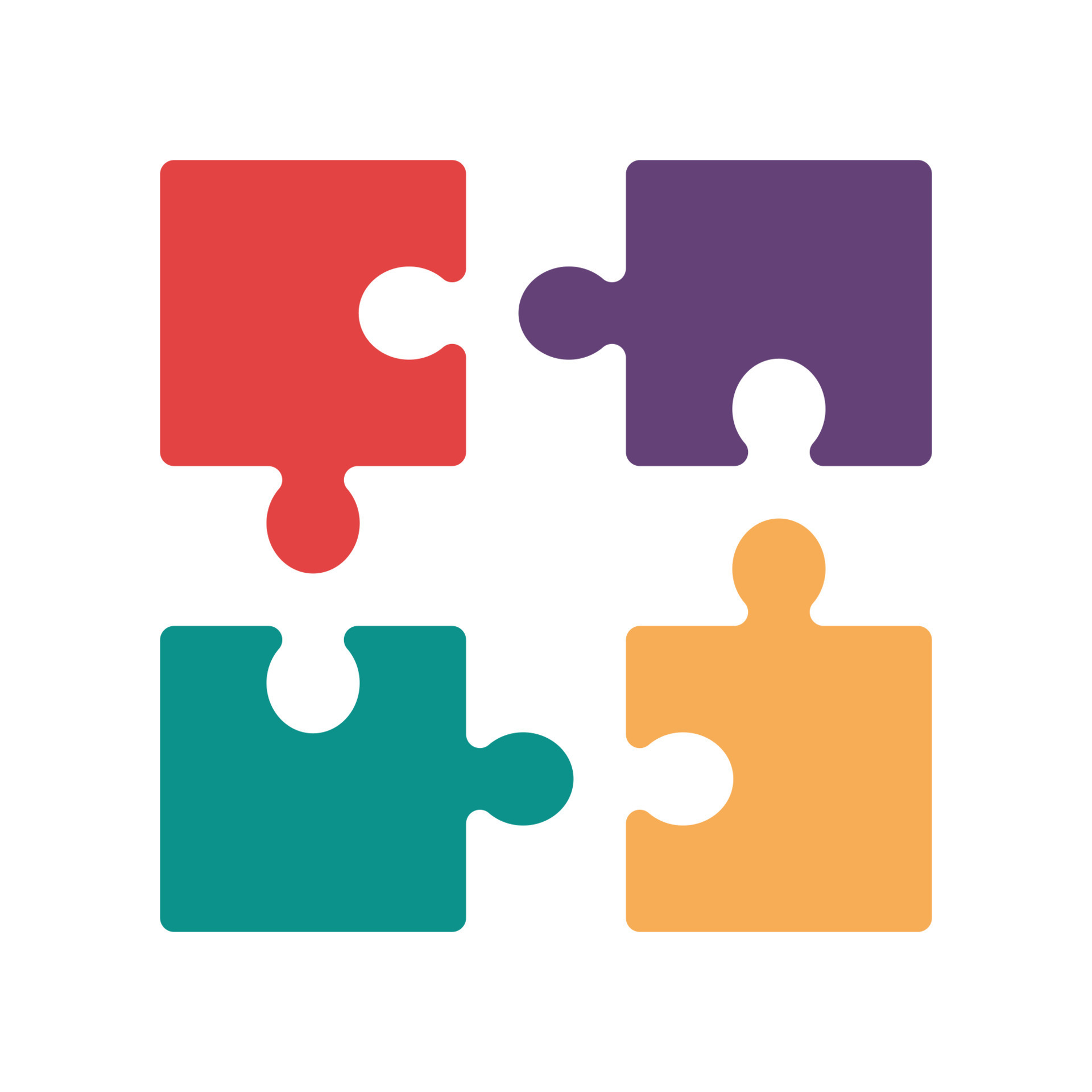 Colorful jigsaw puzzle vector, four pieces. Vector illustration ... Colorful jigsaw puzzle vector, four pieces. Vector illustration ...
