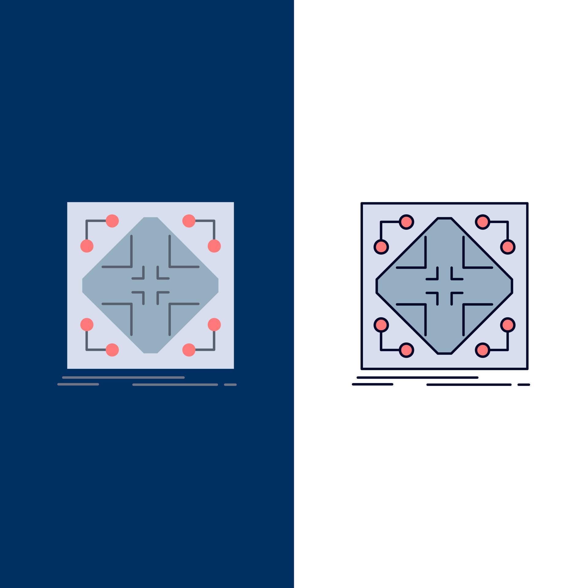 Data infrastructure network matrix grid Flat Color Icon Vector 15400903 ...