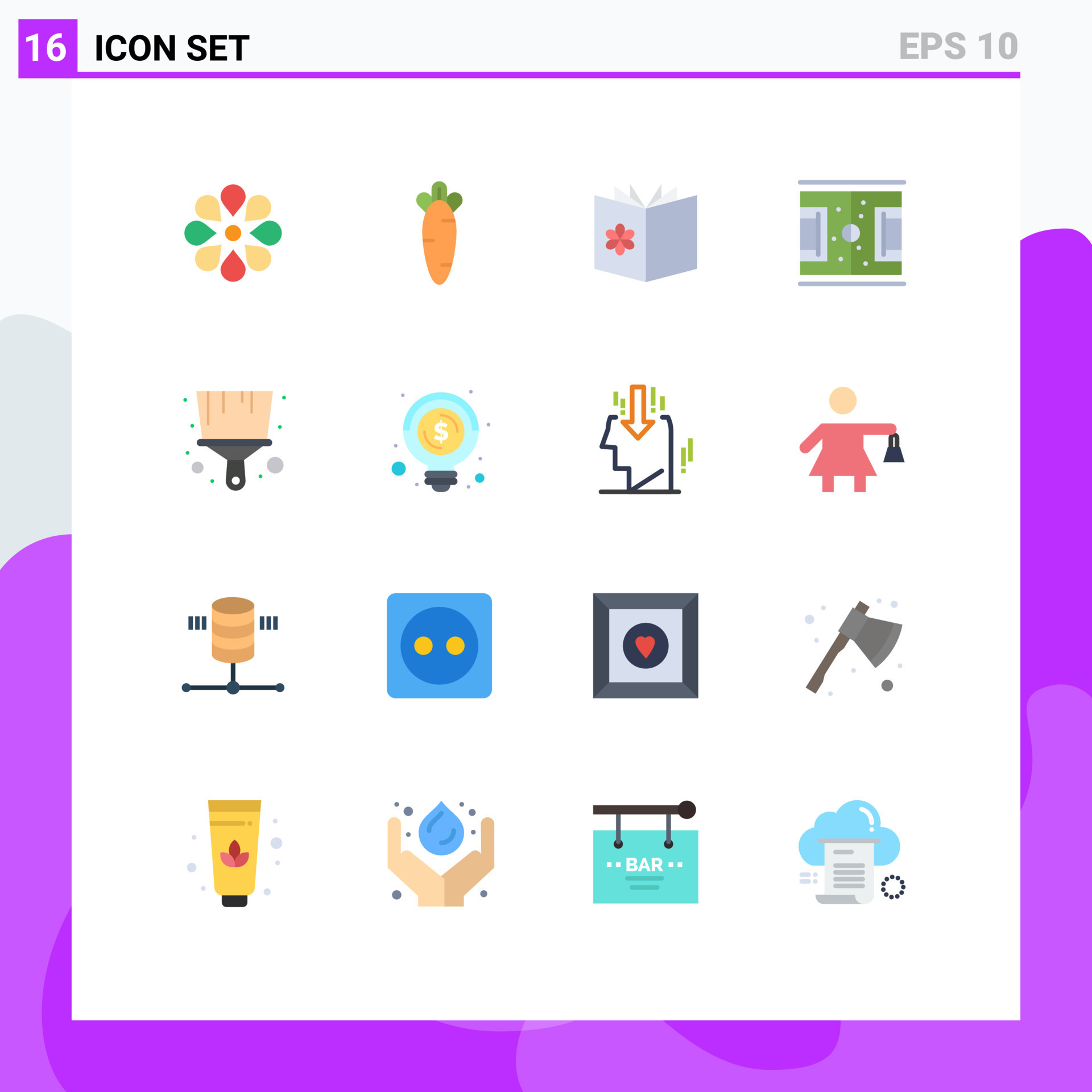 Universal Icon Symbols Group Of 16 Modern Flat Colors Of Match Playground Book Ground Spa School
