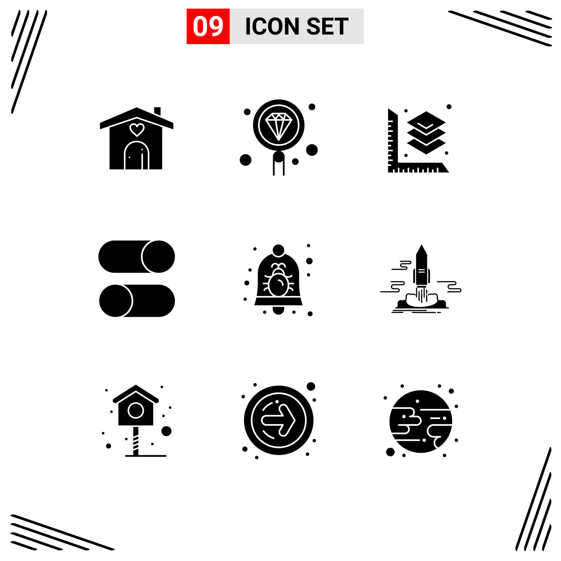 Stock Vector Icon Pack Of 9 Line Signs And Symbols For Bug Radio Search Loading Ellipsis