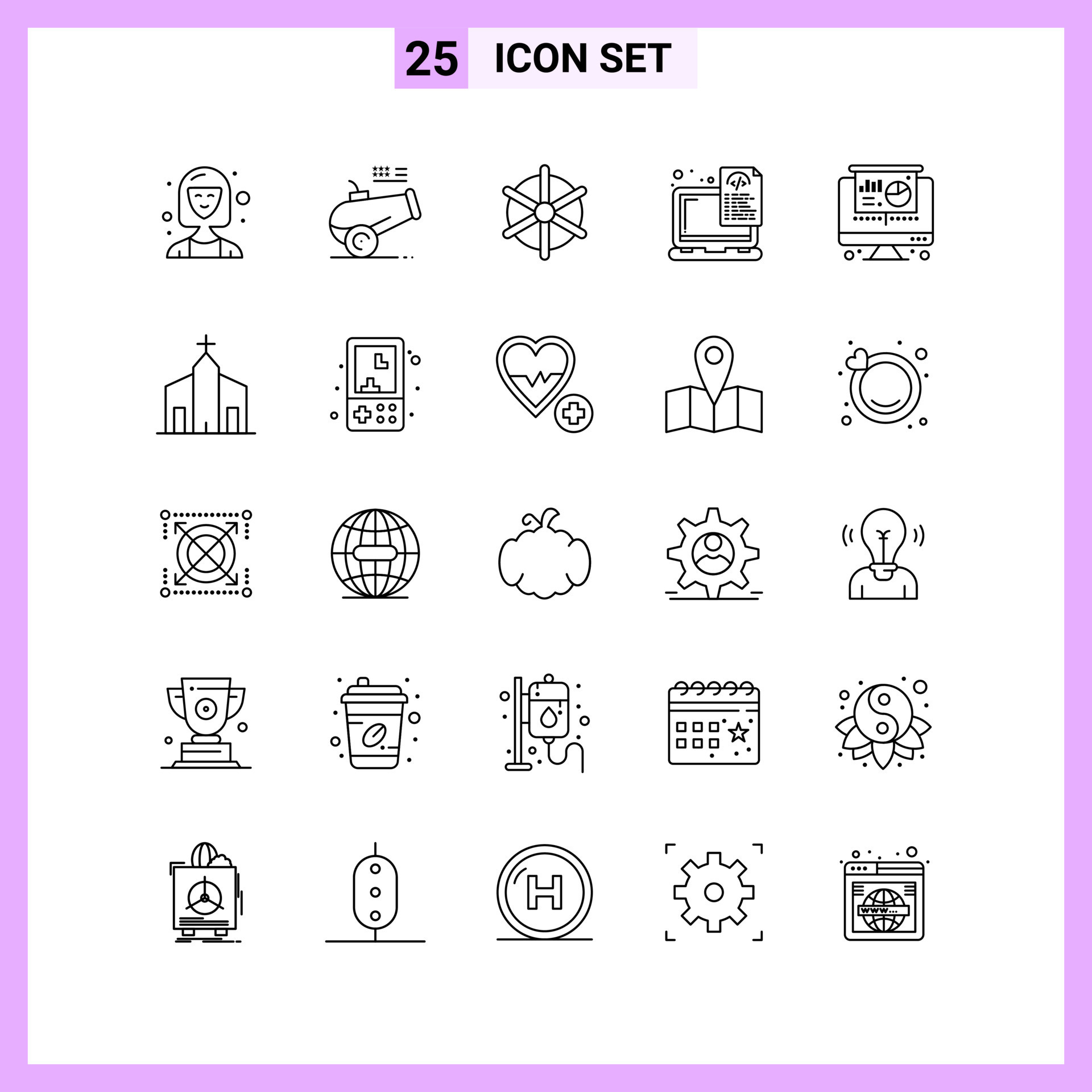 25 iconos en estilo de línea símbolos de contorno sobre fondo blanco signos de vectores ...